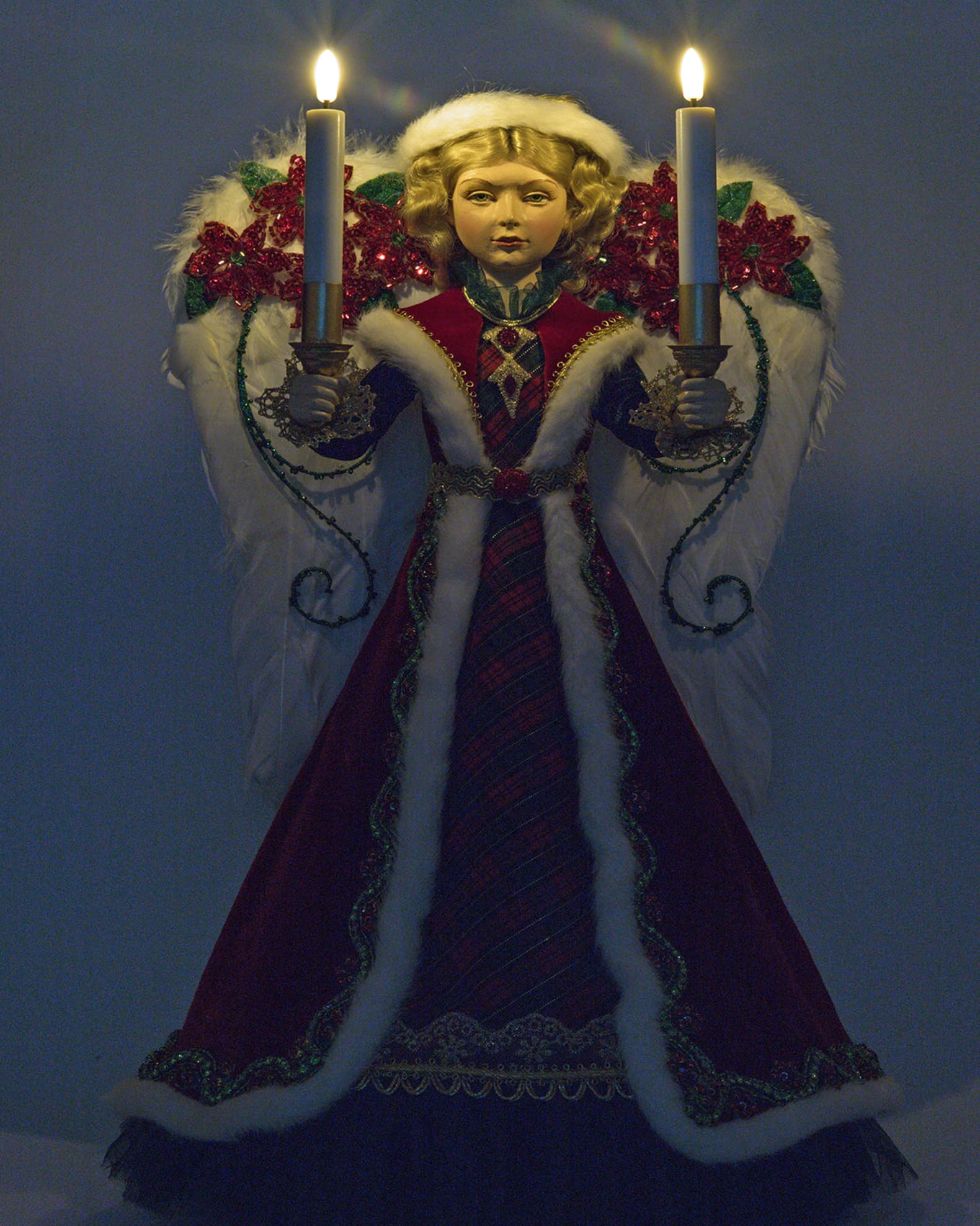 Katherine's Collection Penelope Poinsettia Angel Tree Topper | Neiman ...