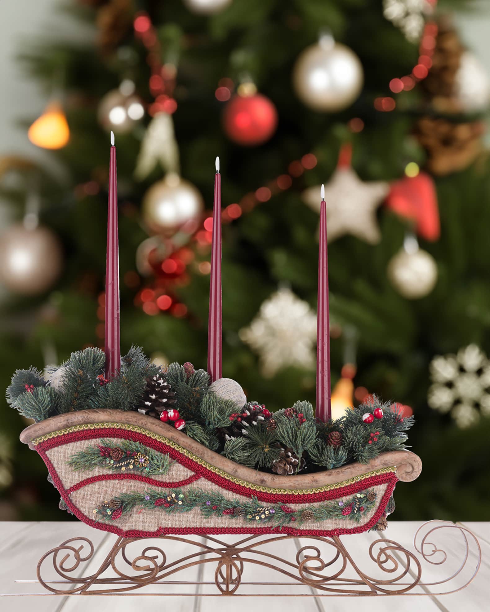 Katherine's Collection North Country Christmas Sleigh Candle Holder ...