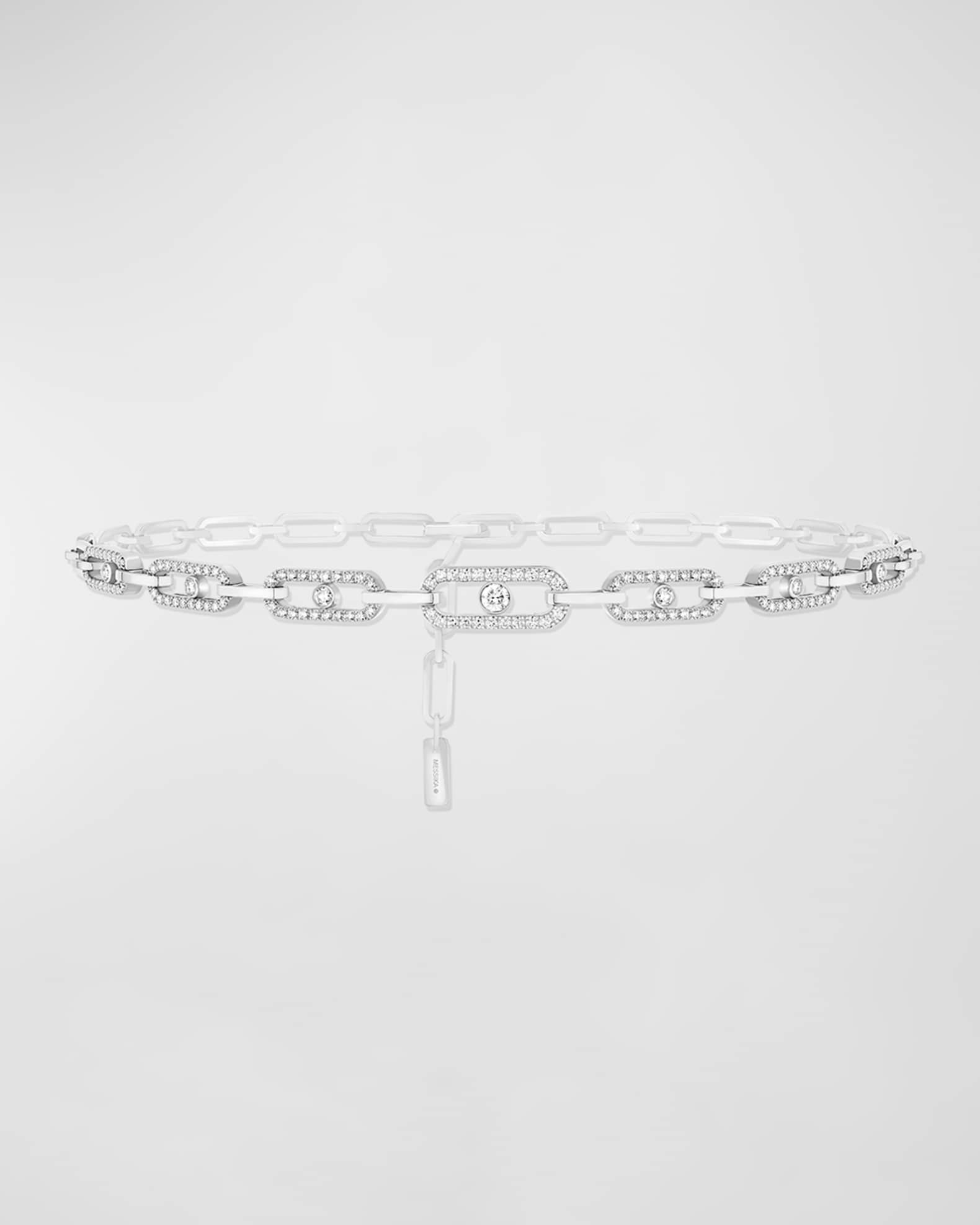 Messika MOVE LINK MULTI 18K WHITE GOLD DIAMOND CHOKER NECKLACE | Neiman ...