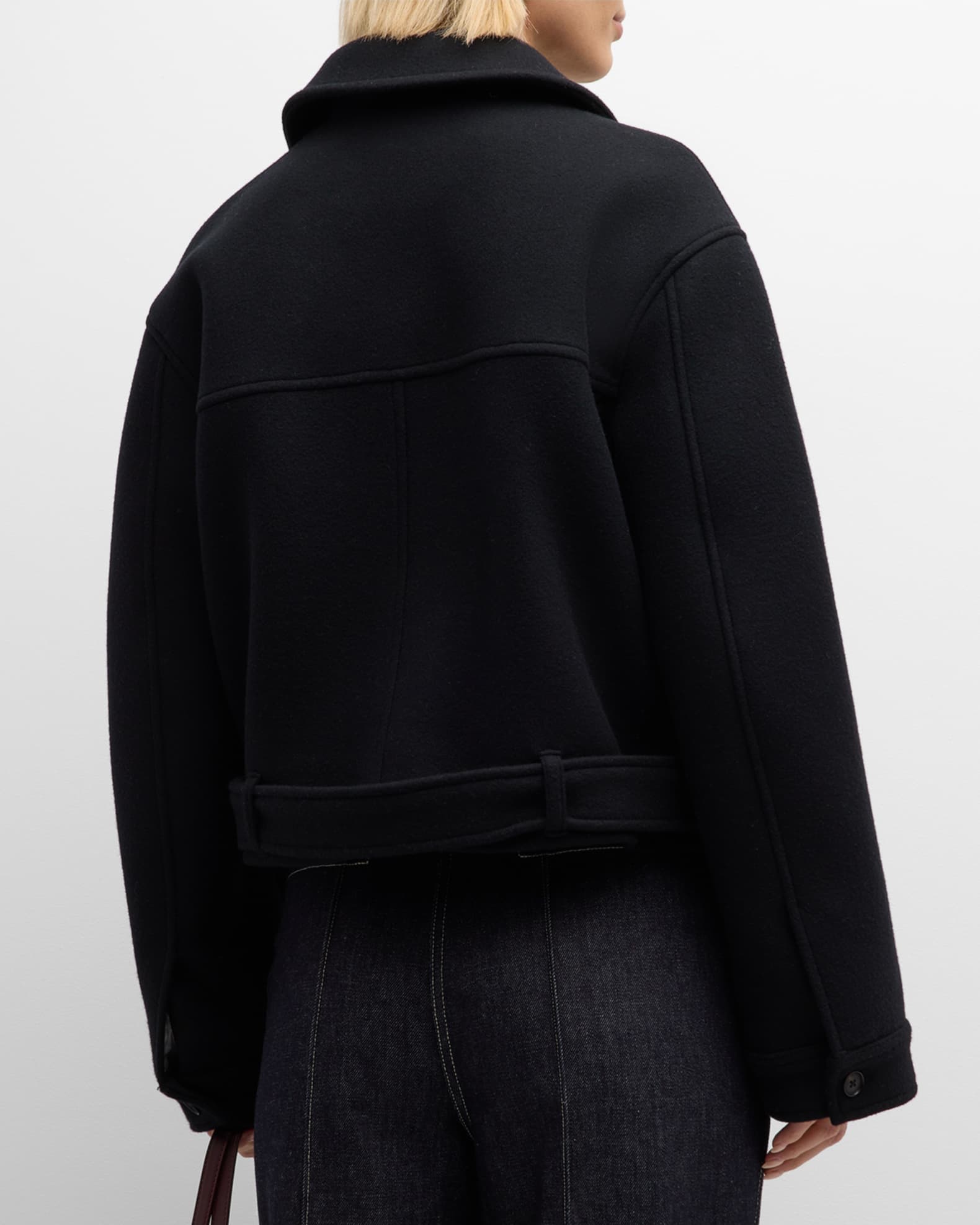 Co Belted Crop Wool Jacket | Neiman Marcus