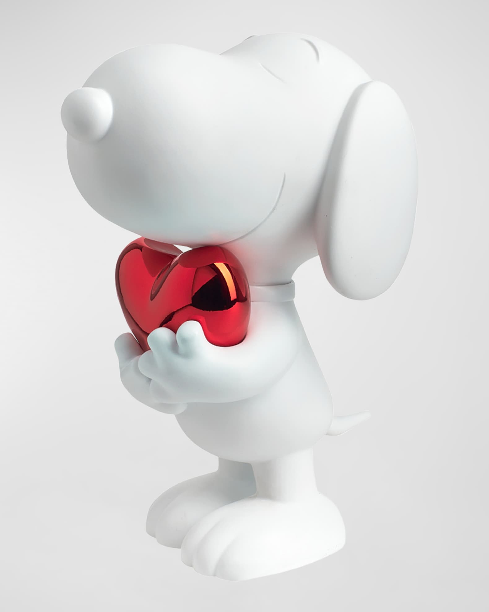 LEBLON DELIENNE Snoopy Heart Figurine - Glossy White and Chrome Red ...