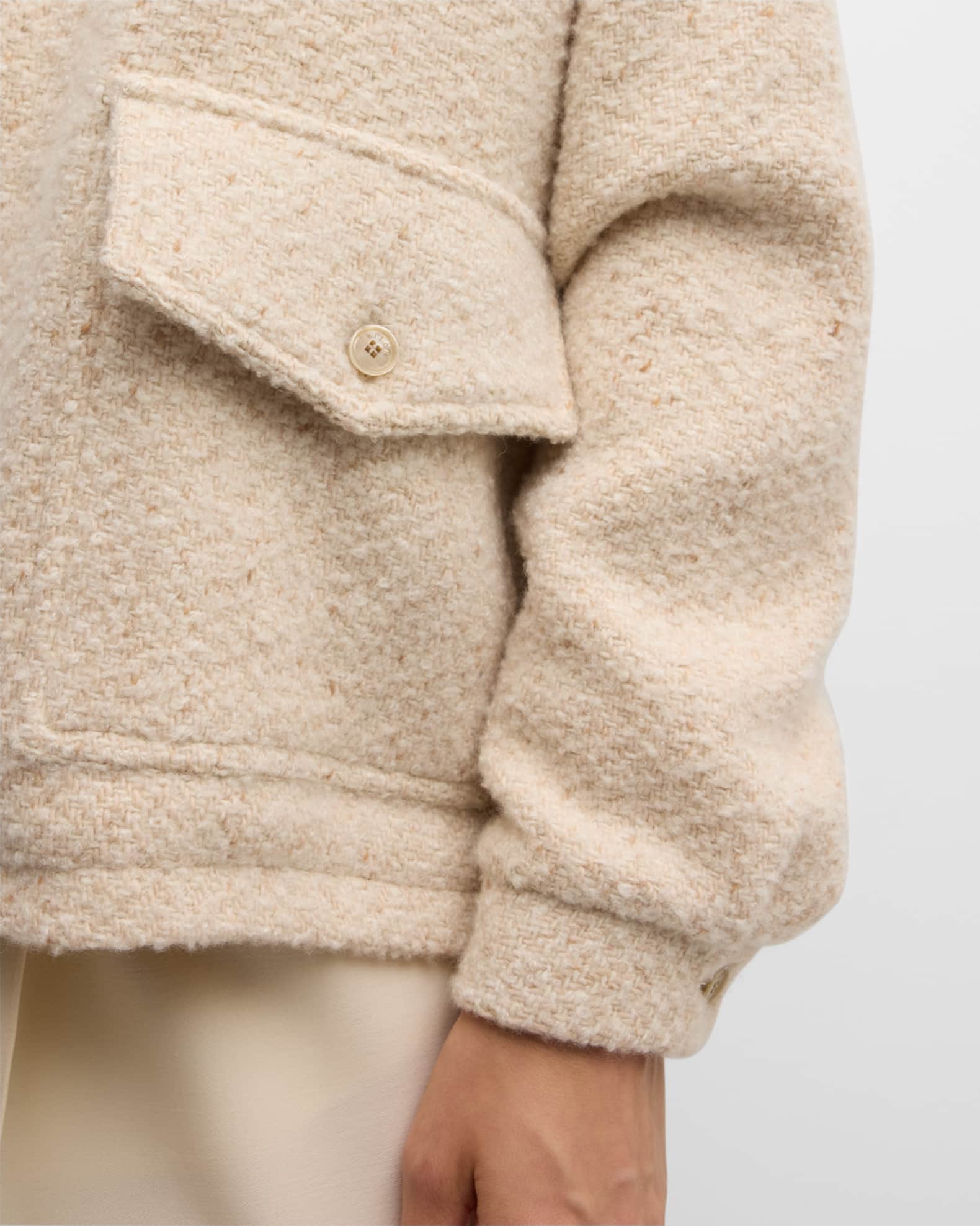 Kiton Cashmere-Blend Tweed Shirt Jacket | Neiman Marcus