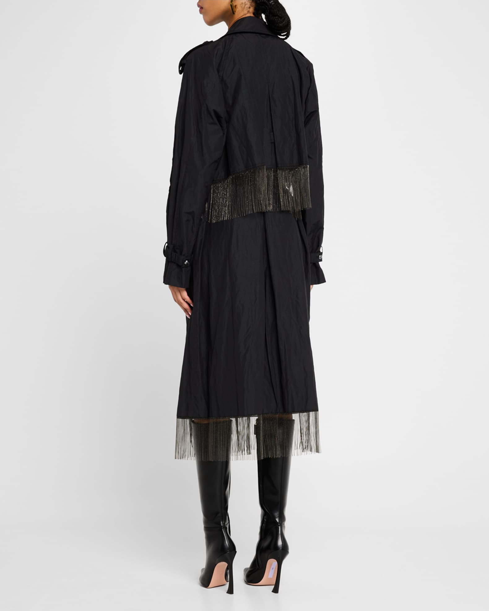 Kobi Halperin Orly Crinkled Chain Fringe Coat | Neiman Marcus