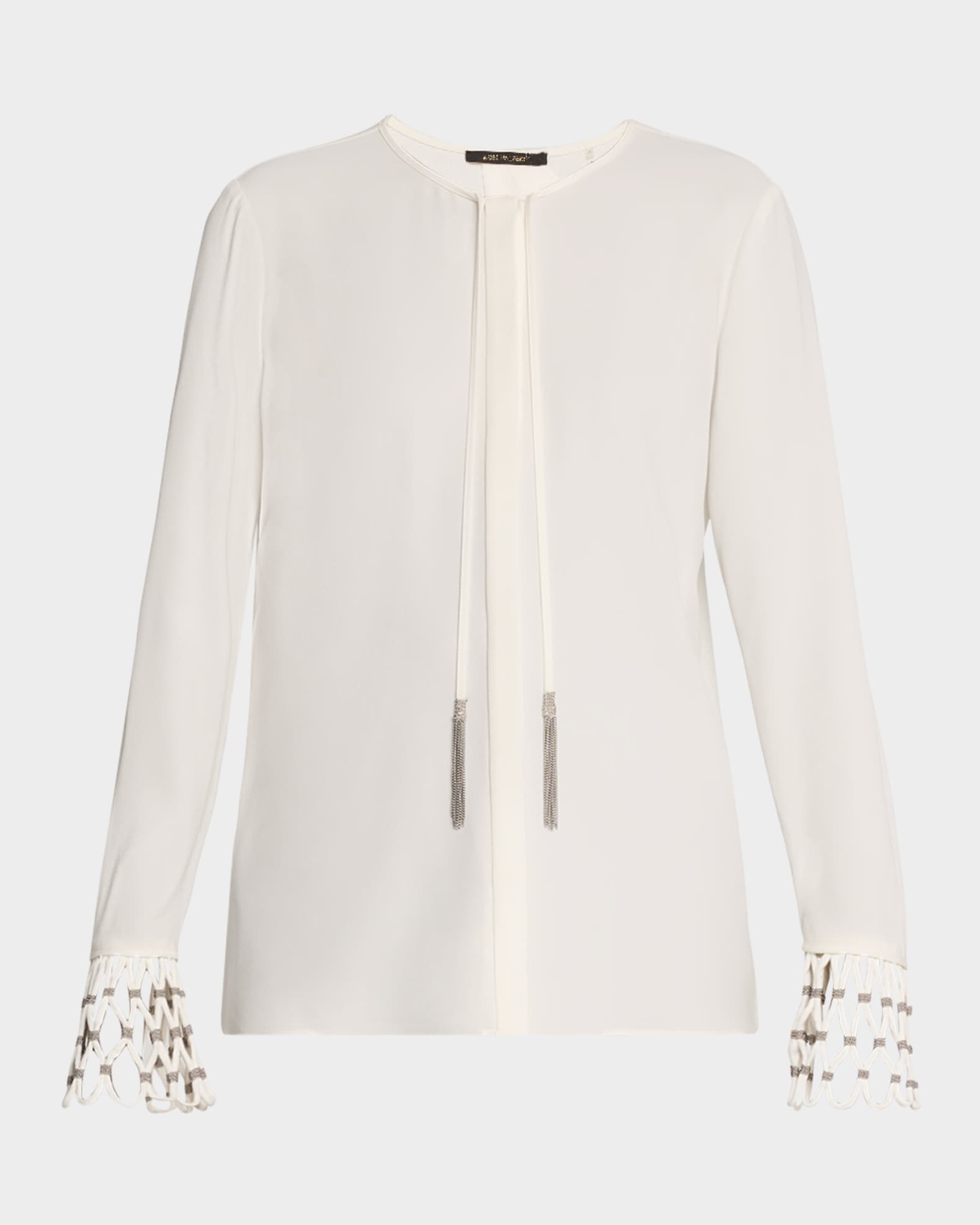 Kobi Halperin Brice Chain-Trim Cutout Cuff Blouse | Neiman Marcus