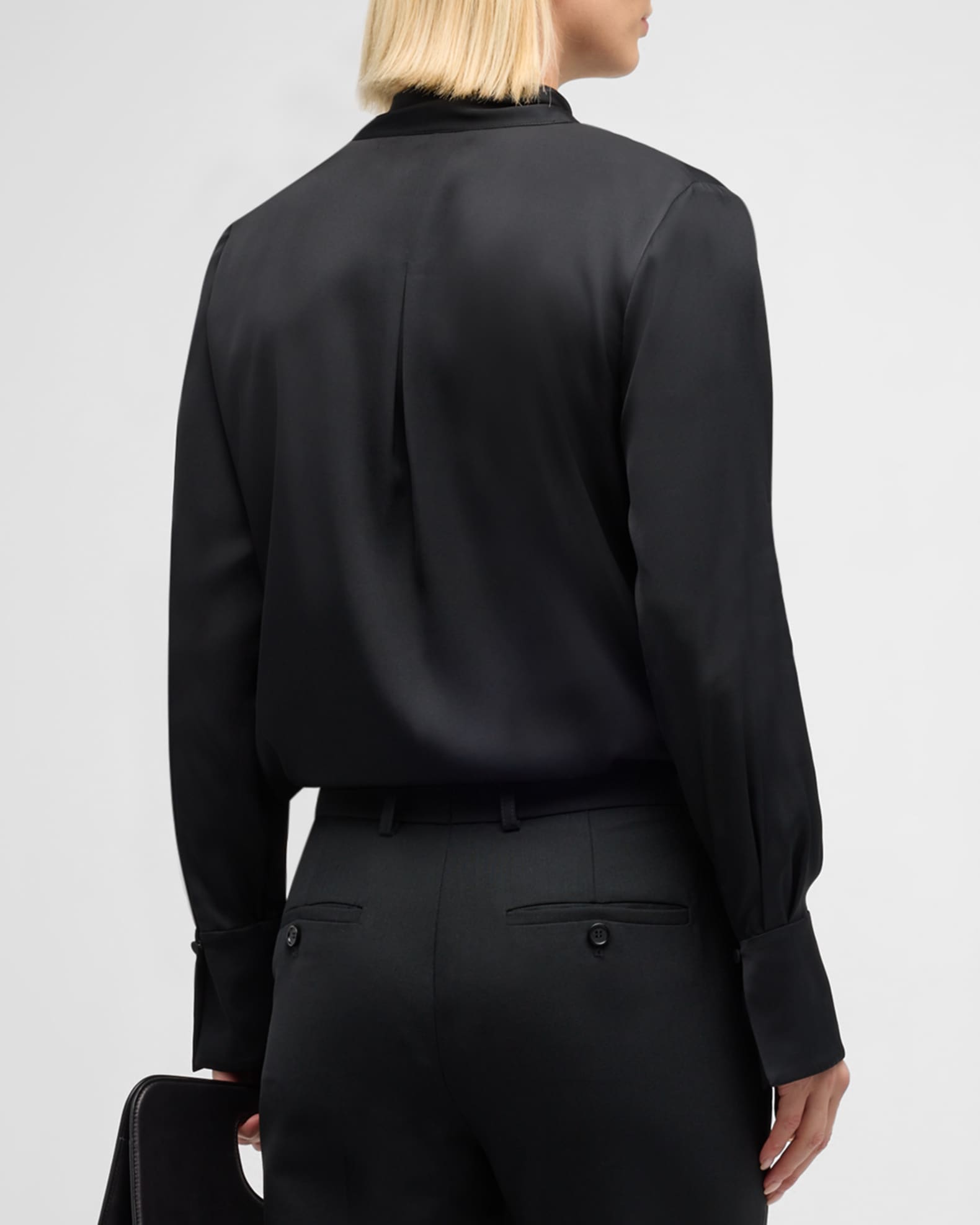 Leni Tie-Neck Button-Down Blouse | Neiman Marcus