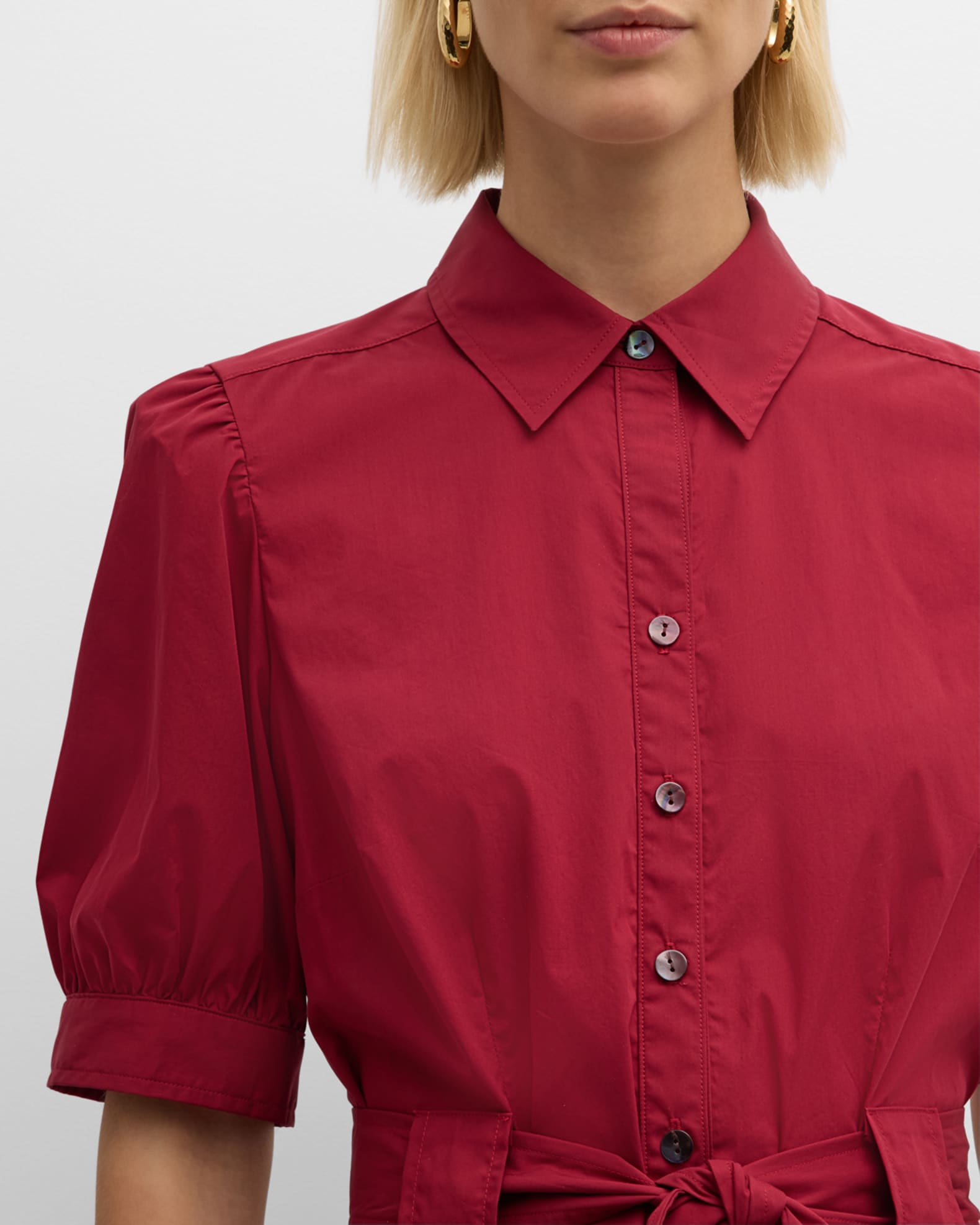 Finley Piper Belted Weathercloth Shirtdress | Neiman Marcus