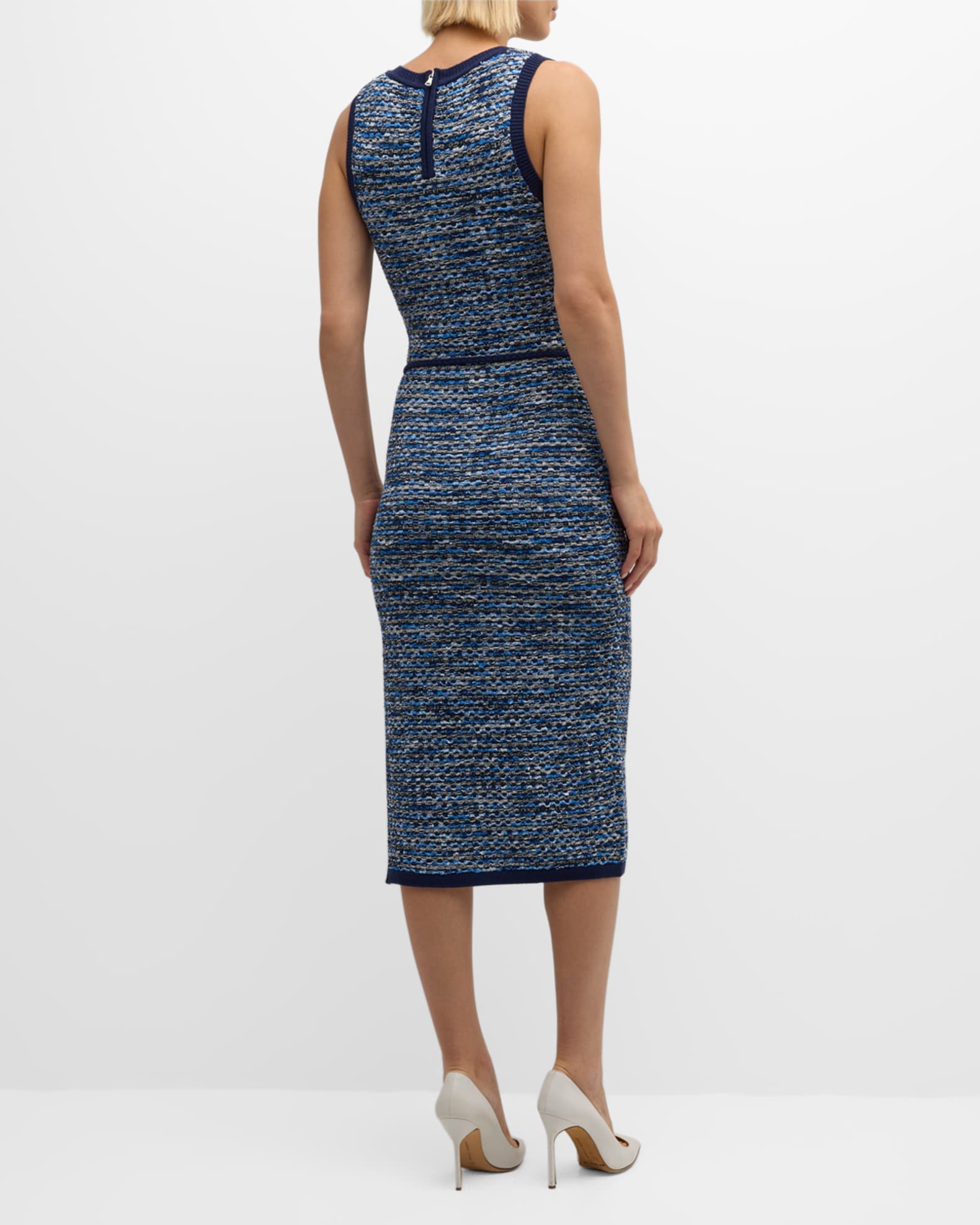 Milly Kim Belted Knit Bodycon Midi Dress | Neiman Marcus