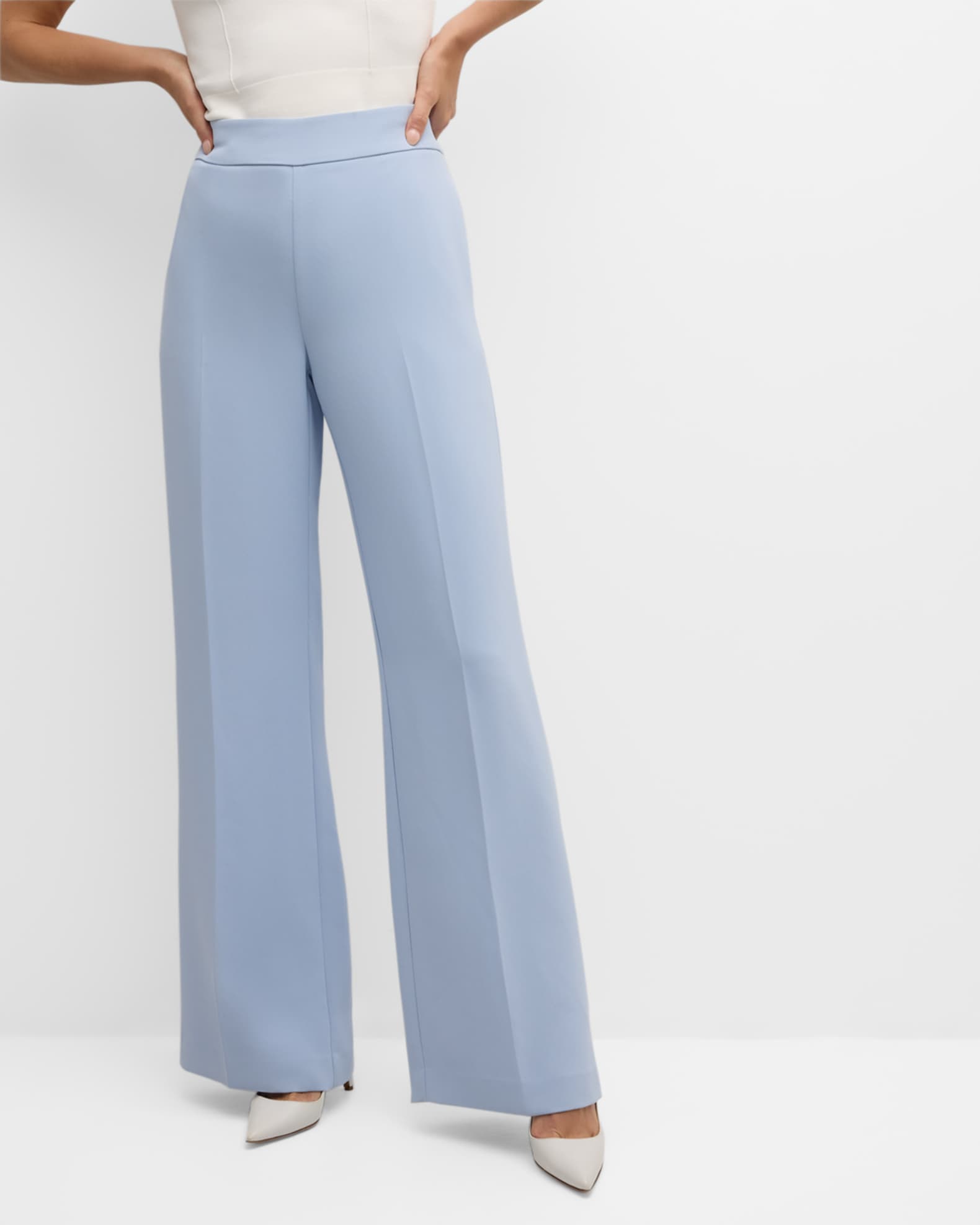 Milly Natia High-Rise Crepe Pants | Neiman Marcus