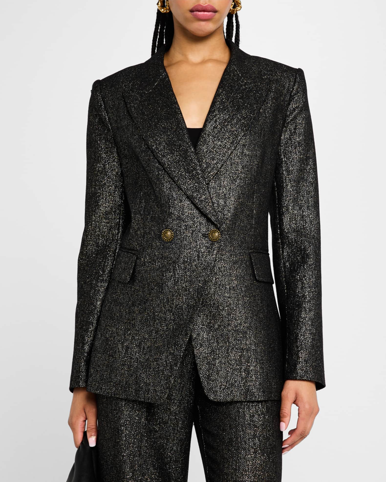 Double-Breasted Metallic Suit | Neiman Marcus