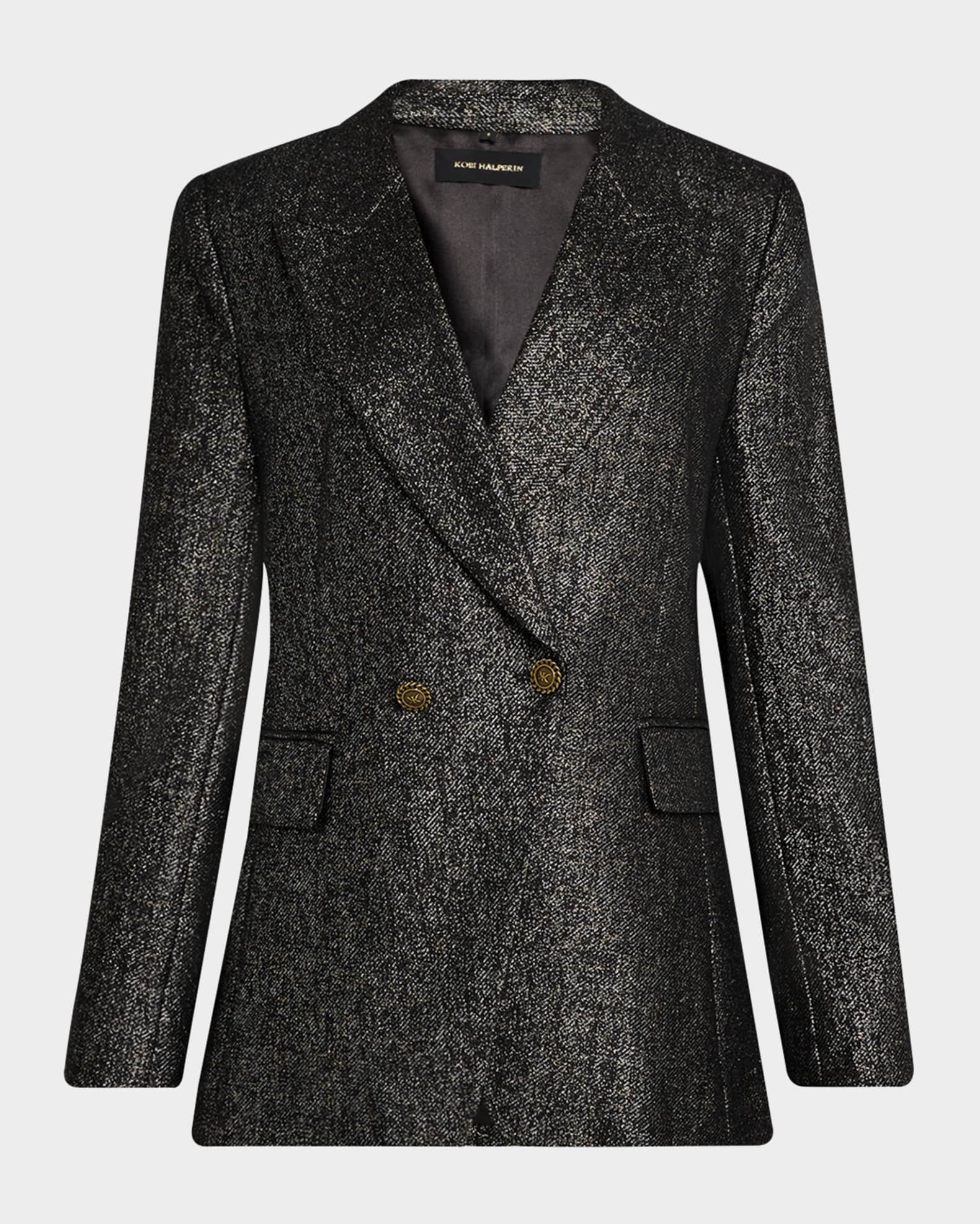 Double-Breasted Metallic Suit | Neiman Marcus