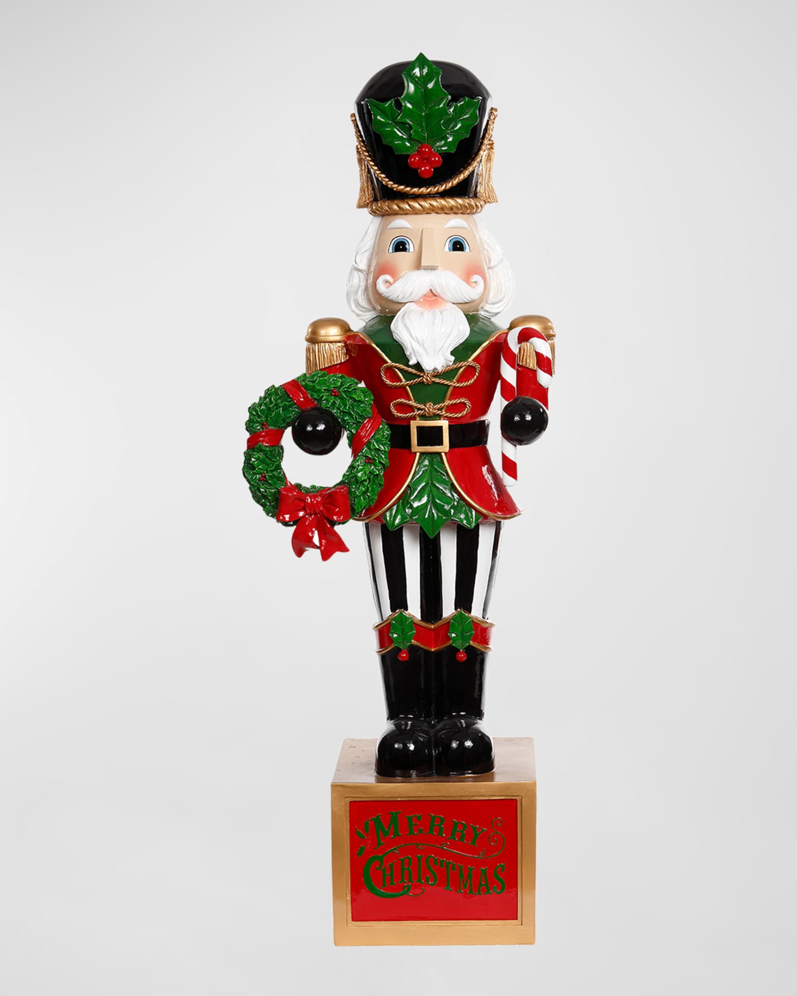 Mark Roberts Classic Christmas Nutcracker with Wreath, 49" | Neiman Marcus