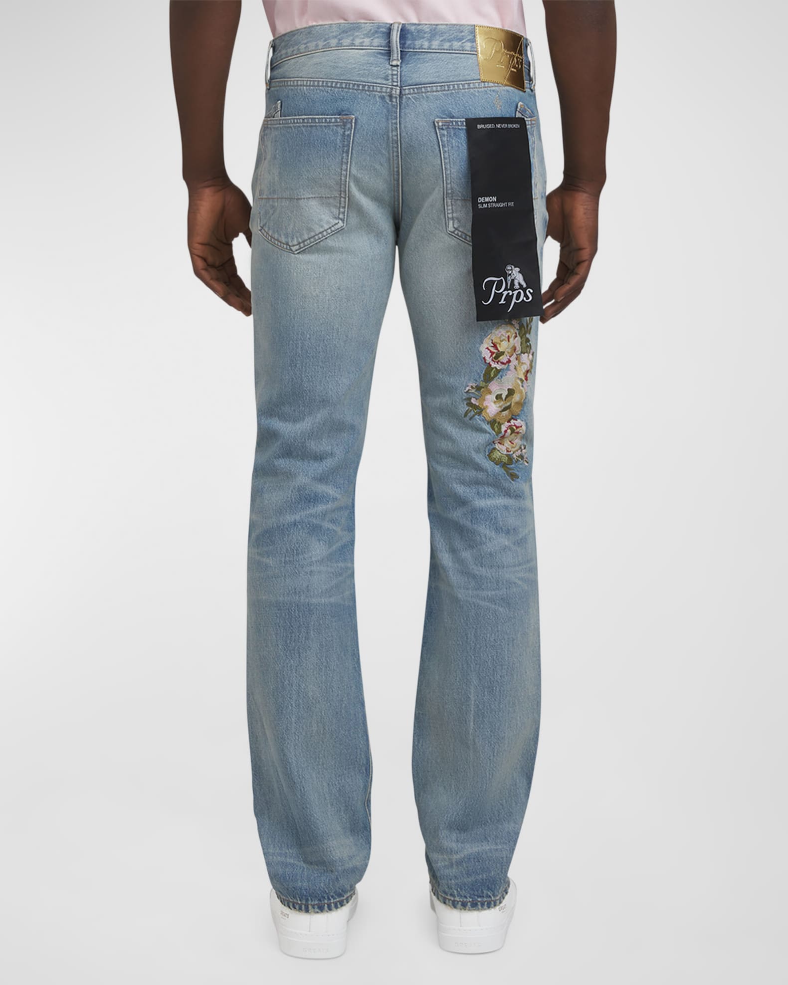 PRPS Men's Peony Embroidered Jeans | Neiman Marcus