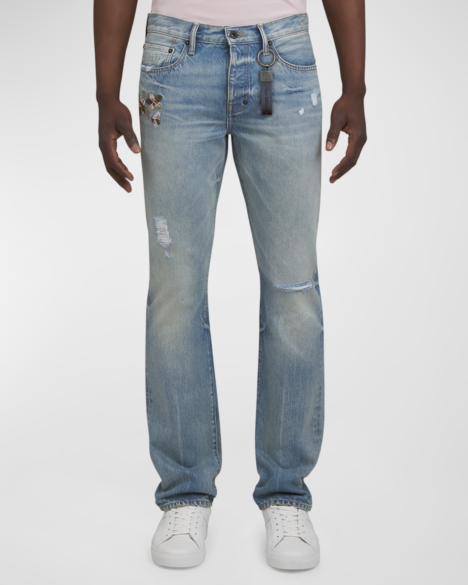 PRPS Men's Peony Embroidered Jeans | Neiman Marcus