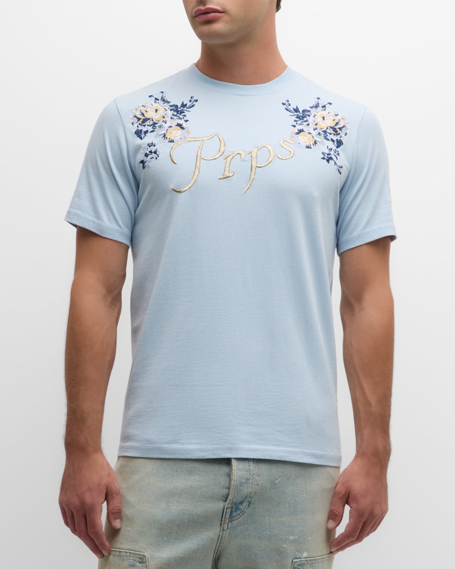 PRPS Men's Gardenia Embroidered T-Shirt | Neiman Marcus