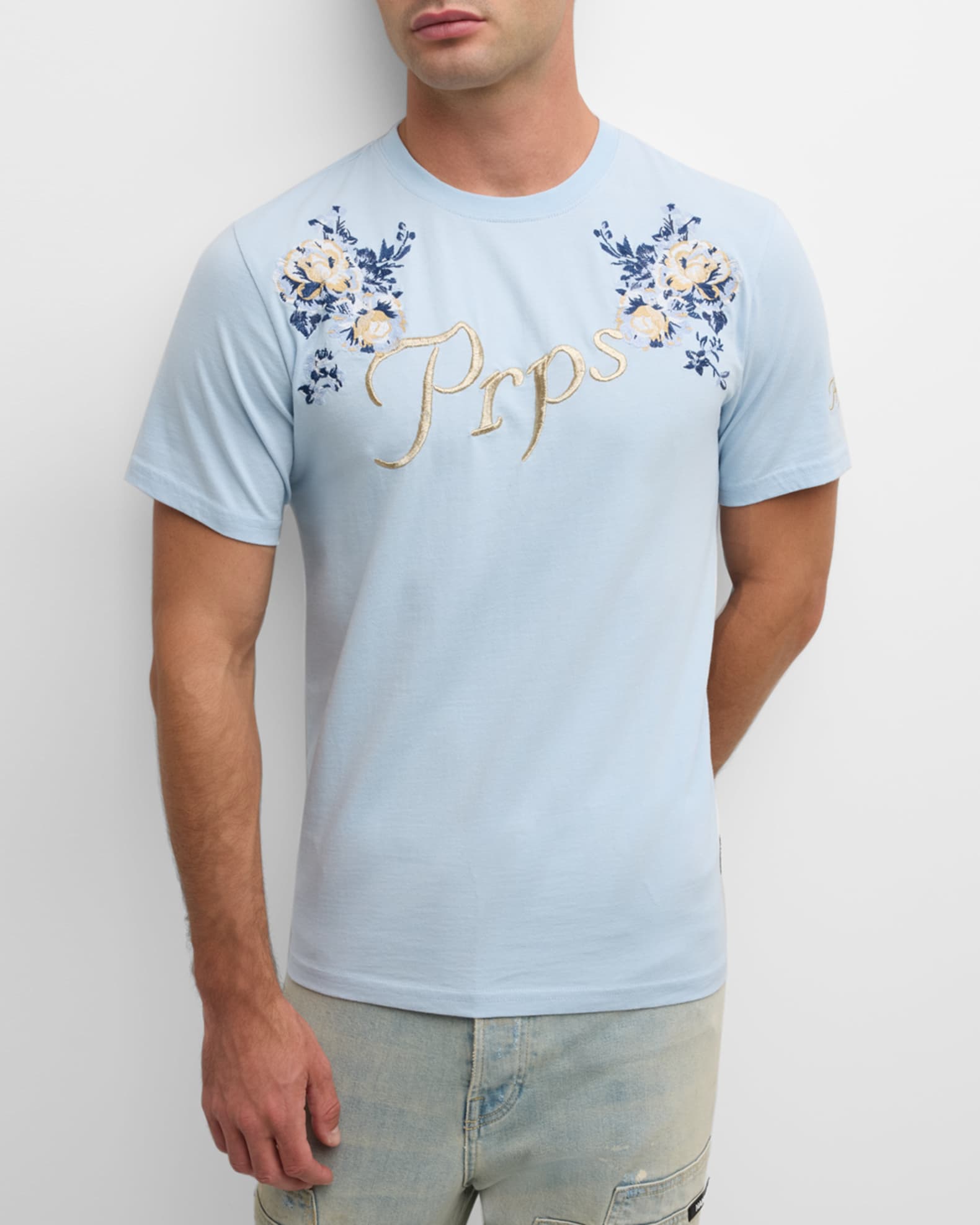 PRPS Men's Gardenia Embroidered T-Shirt | Neiman Marcus