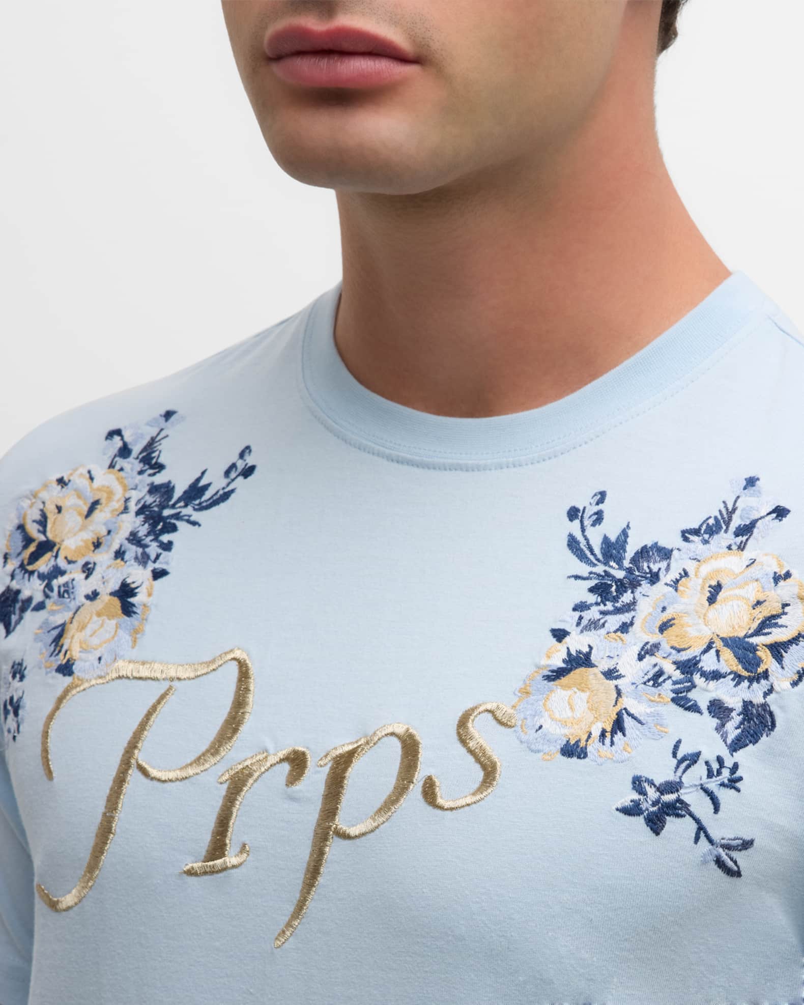 PRPS Men's Gardenia Embroidered T-Shirt | Neiman Marcus