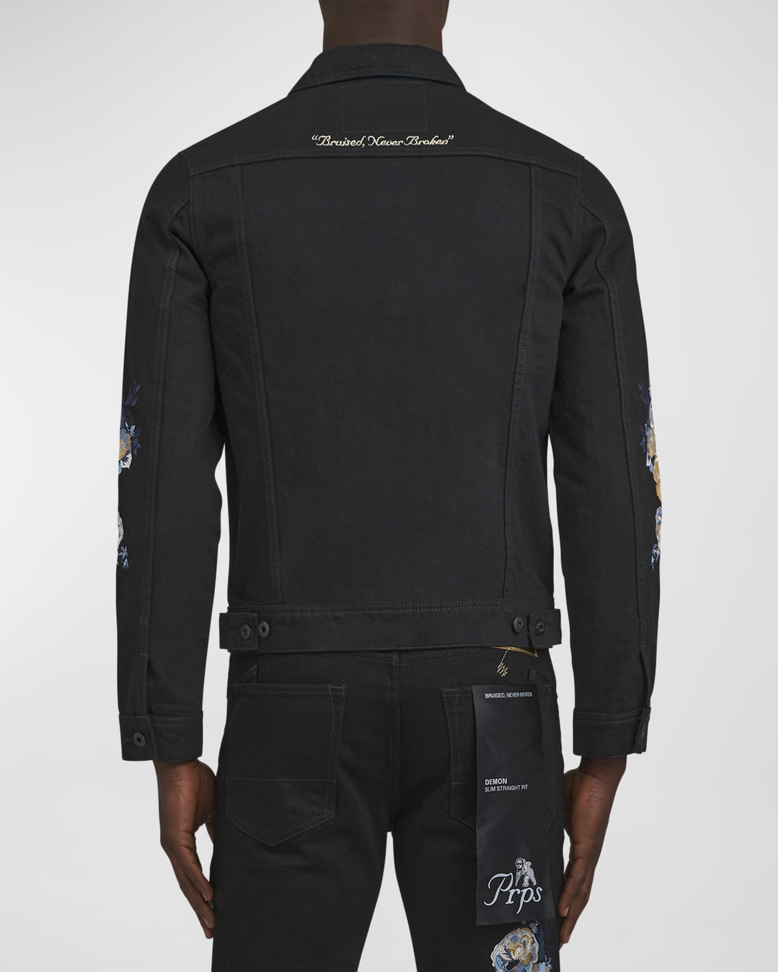 PRPS Men's Peony Embroidered Denim Jacket | Neiman Marcus