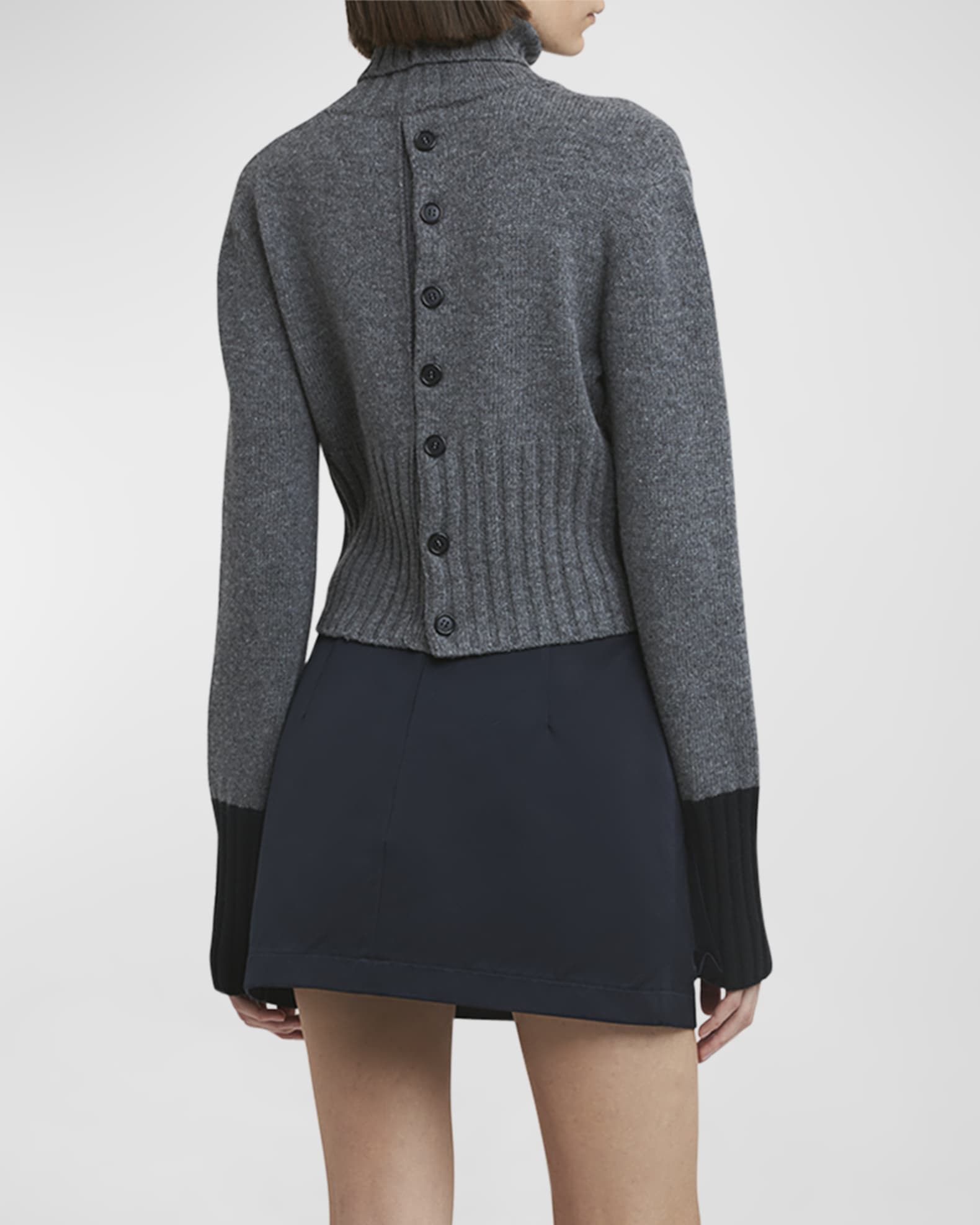 Plan C Turtleneck Button Knit Sweater | Neiman Marcus