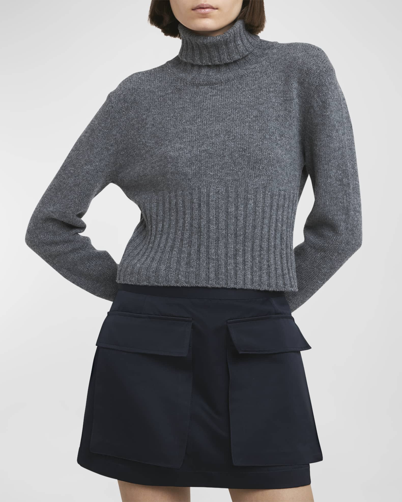 Plan C Turtleneck Button Knit Sweater | Neiman Marcus