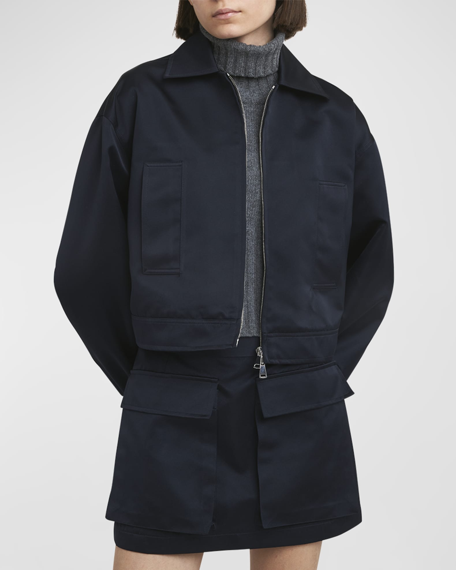 Plan C Zip-Up Cargo Jacket | Neiman Marcus