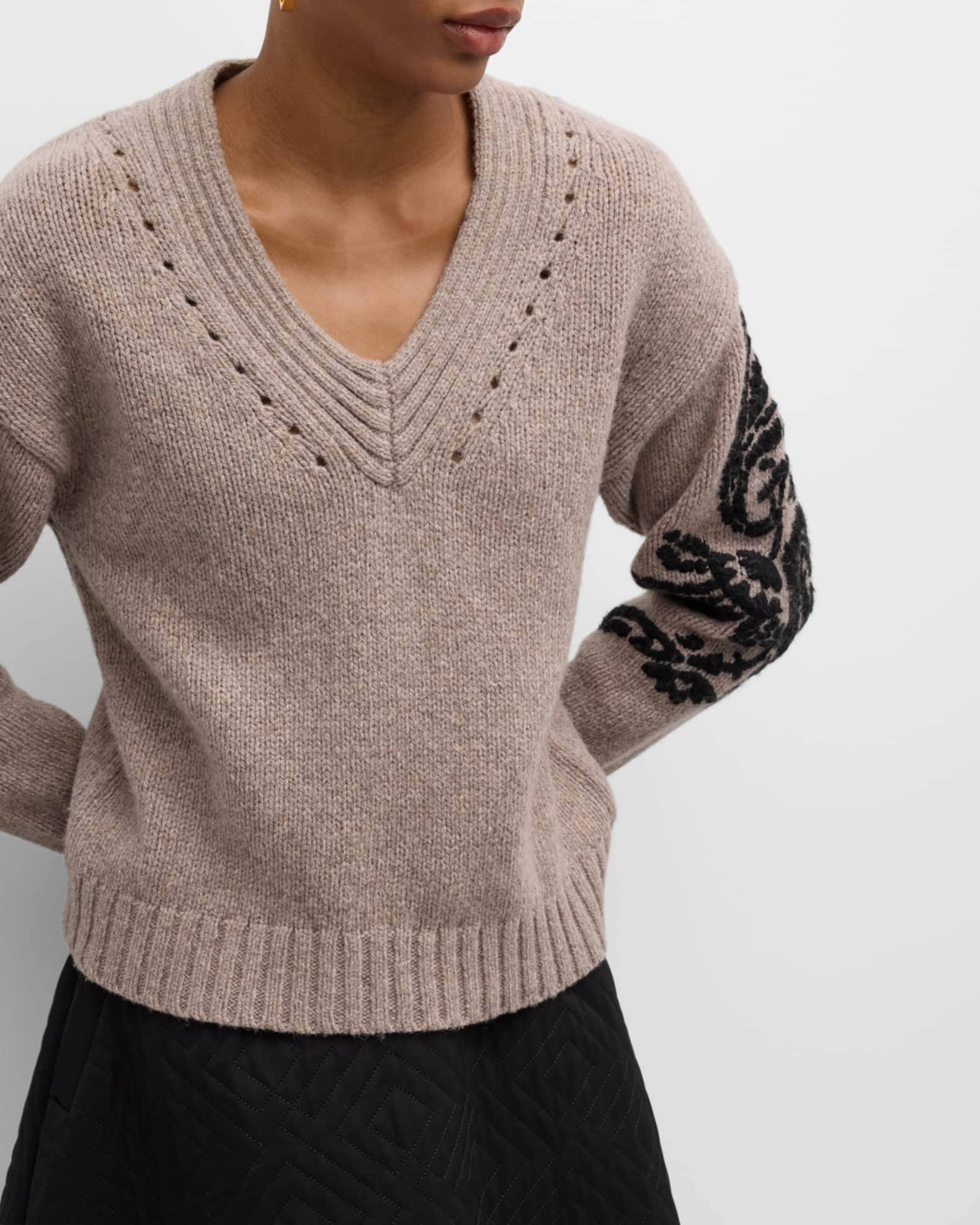 Dea Kudibal Pippa Knit Paisley-Embroidered Sweater | Neiman Marcus