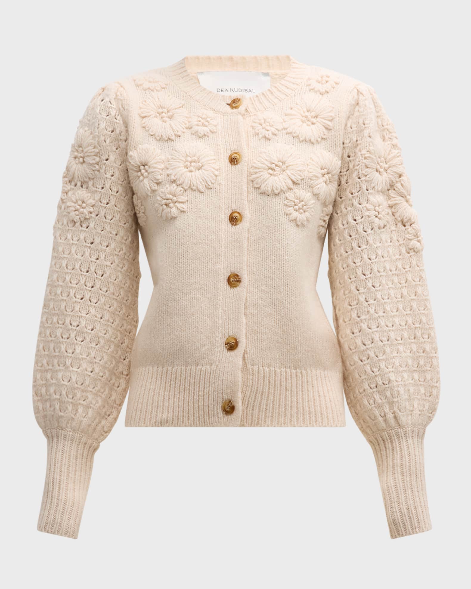 Dea Kudibal Feline Knit Floral-Embroidered Sweater | Neiman Marcus
