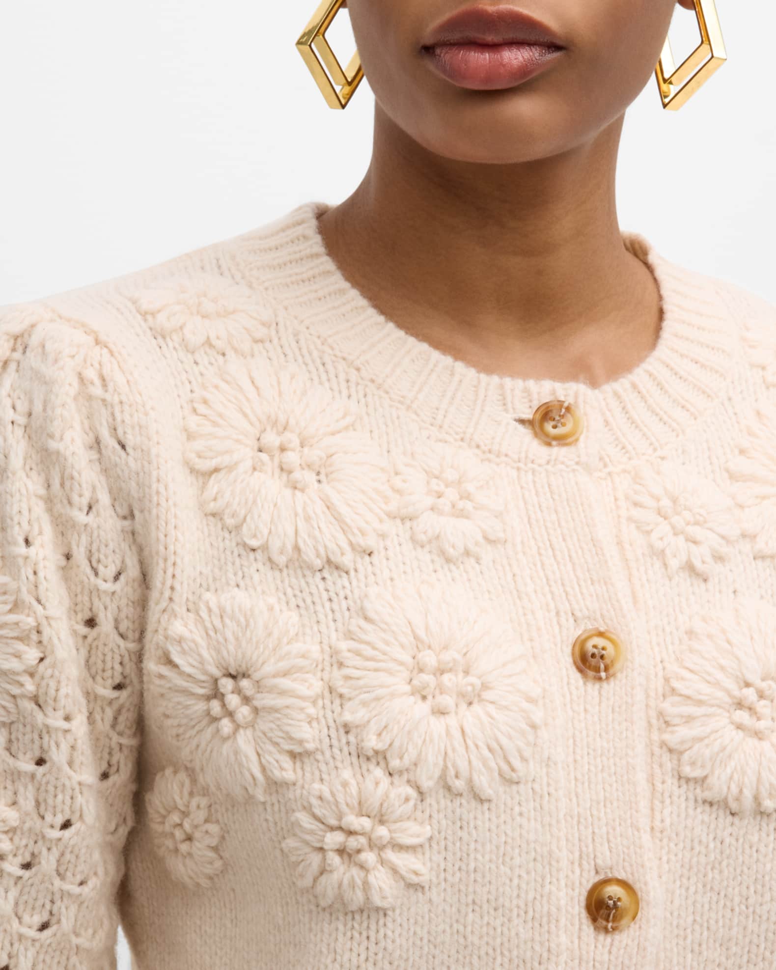 Dea Kudibal Feline Knit Floral-Embroidered Sweater | Neiman Marcus