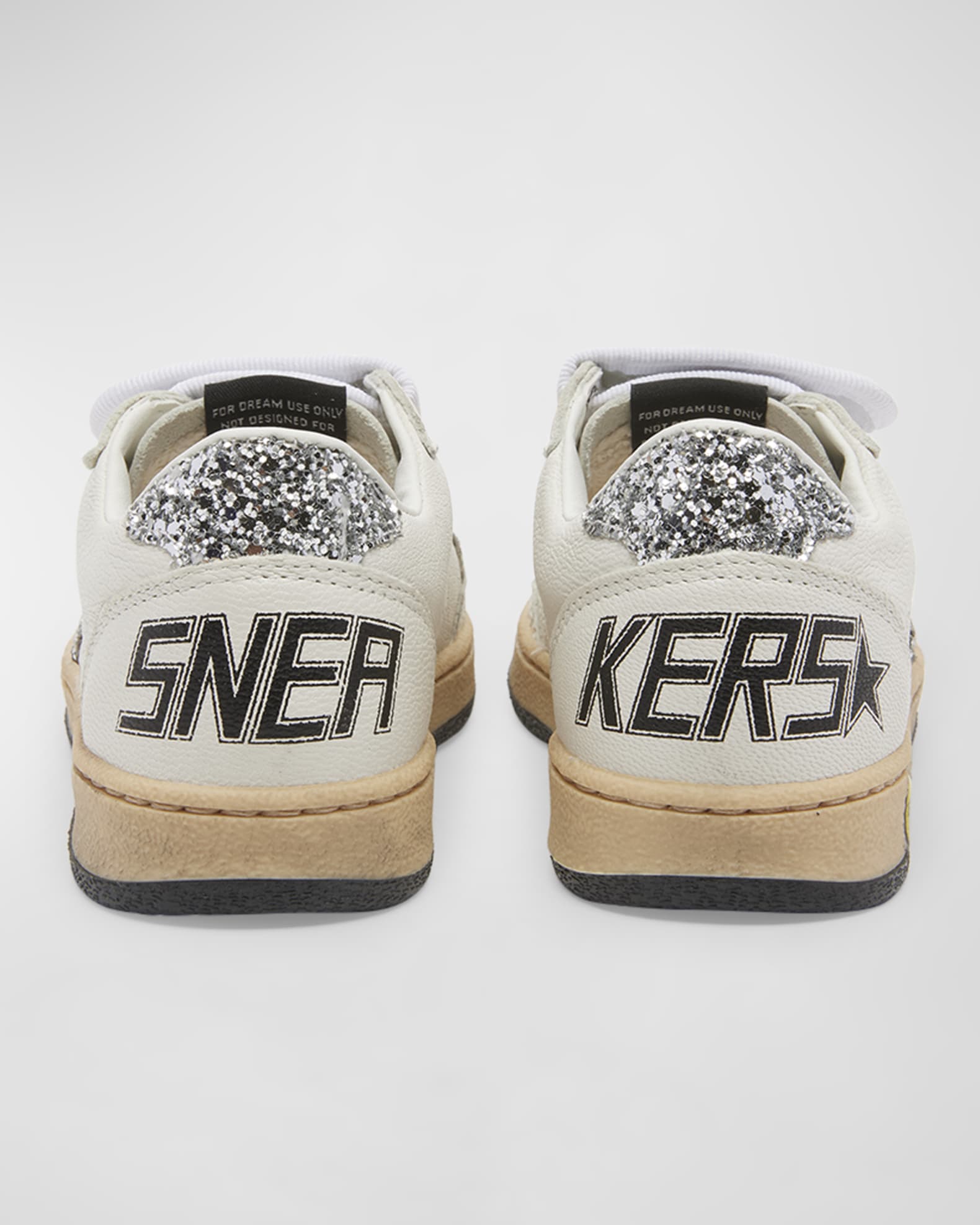 Golden Goose BALLSTAR NAPPA UPPER GLITTER STAR AND HEEL LACE UP ...