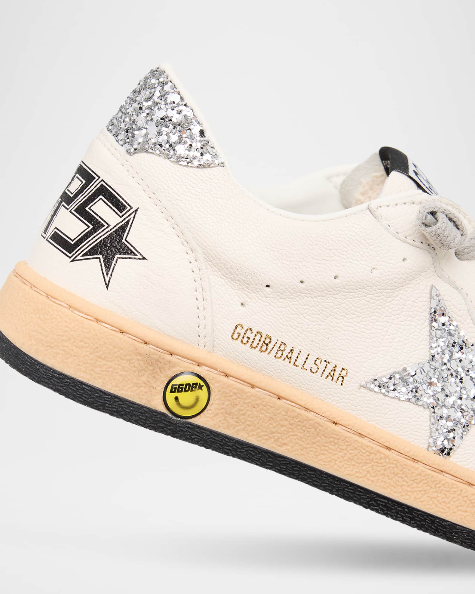 Golden Goose BALLSTAR NAPPA UPPER GLITTER STAR AND HEEL LACE UP ...