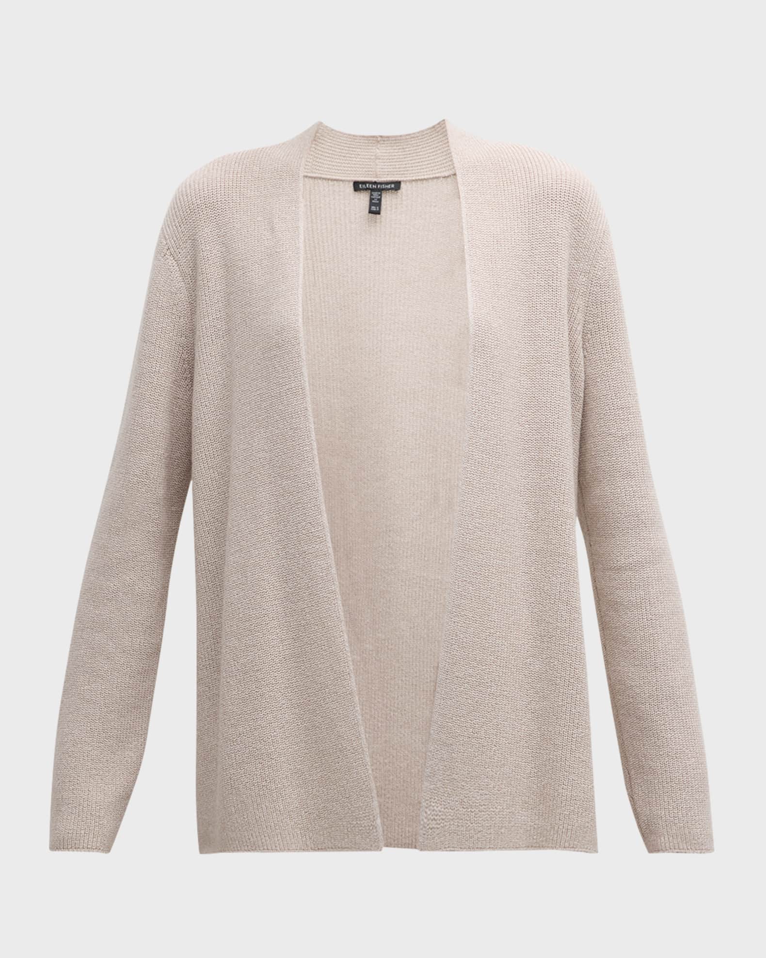 Eileen Fisher Open-Front Organic Cotton Crepe Cardigan | Neiman Marcus