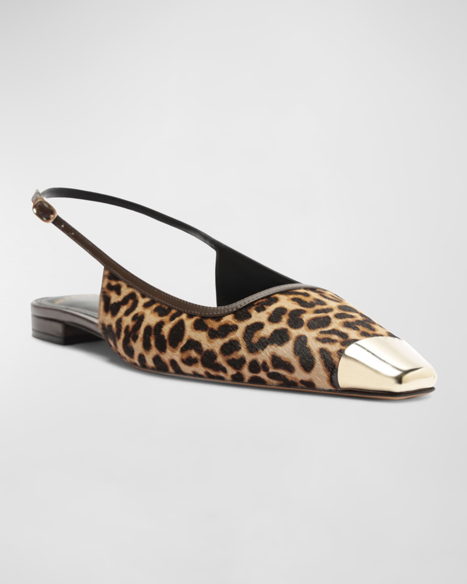 Alexandre Birman Olivia Leopard Cap-Toe Slingback Ballerina Flats ...