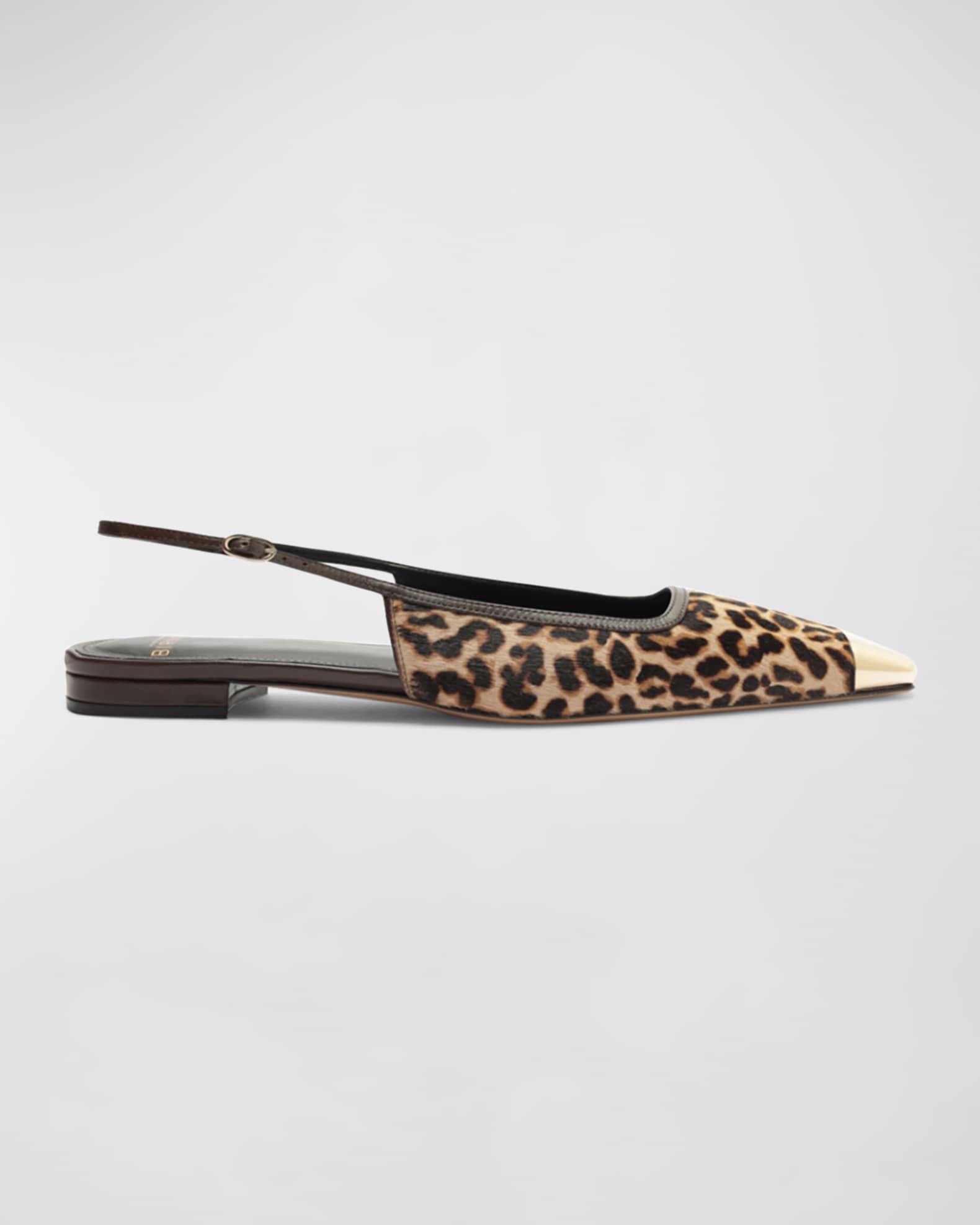 Alexandre Birman Olivia Leopard Cap-Toe Slingback Ballerina Flats ...