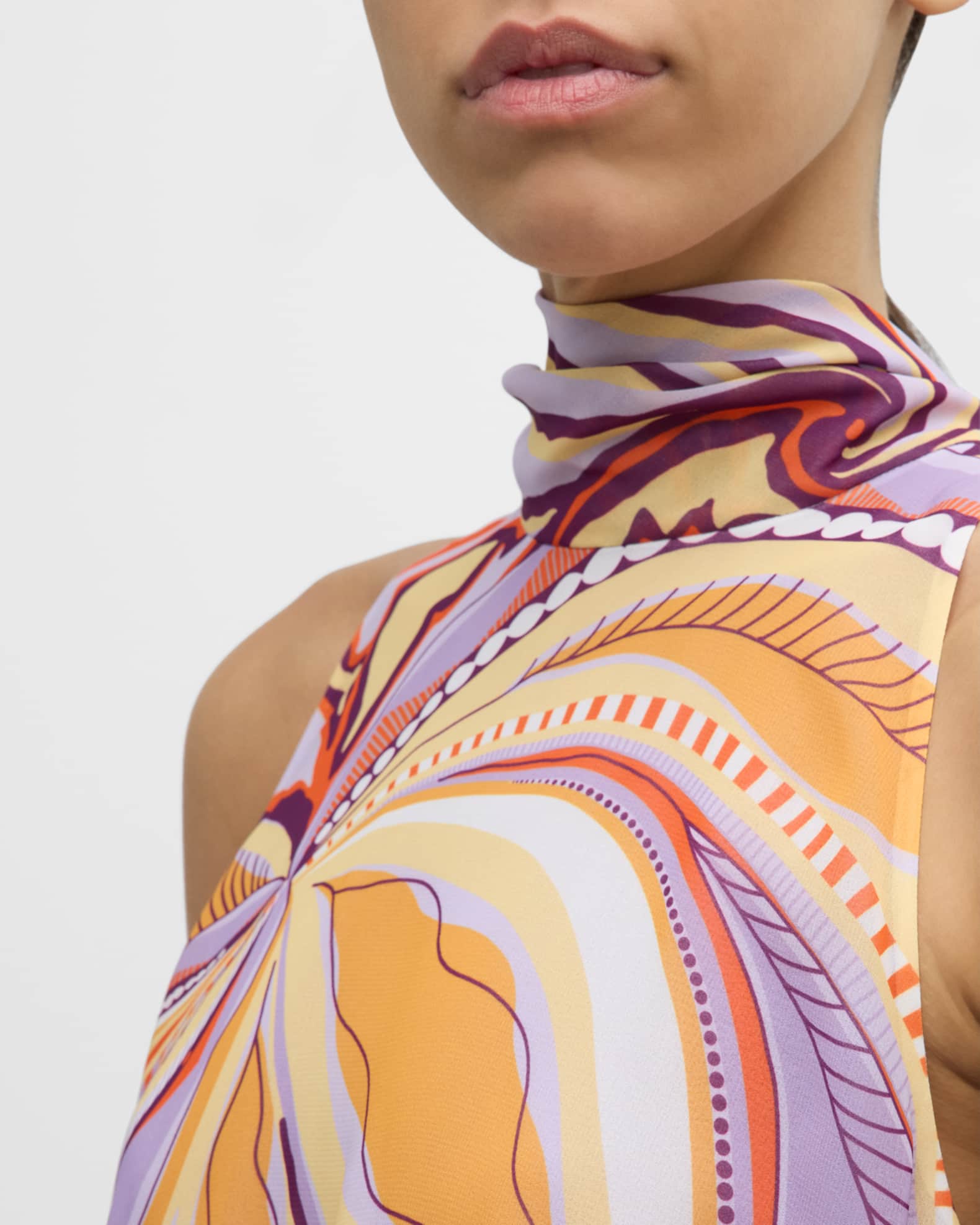 Ungaro Monique Floral-Print Handkerchief Blouse | Neiman Marcus
