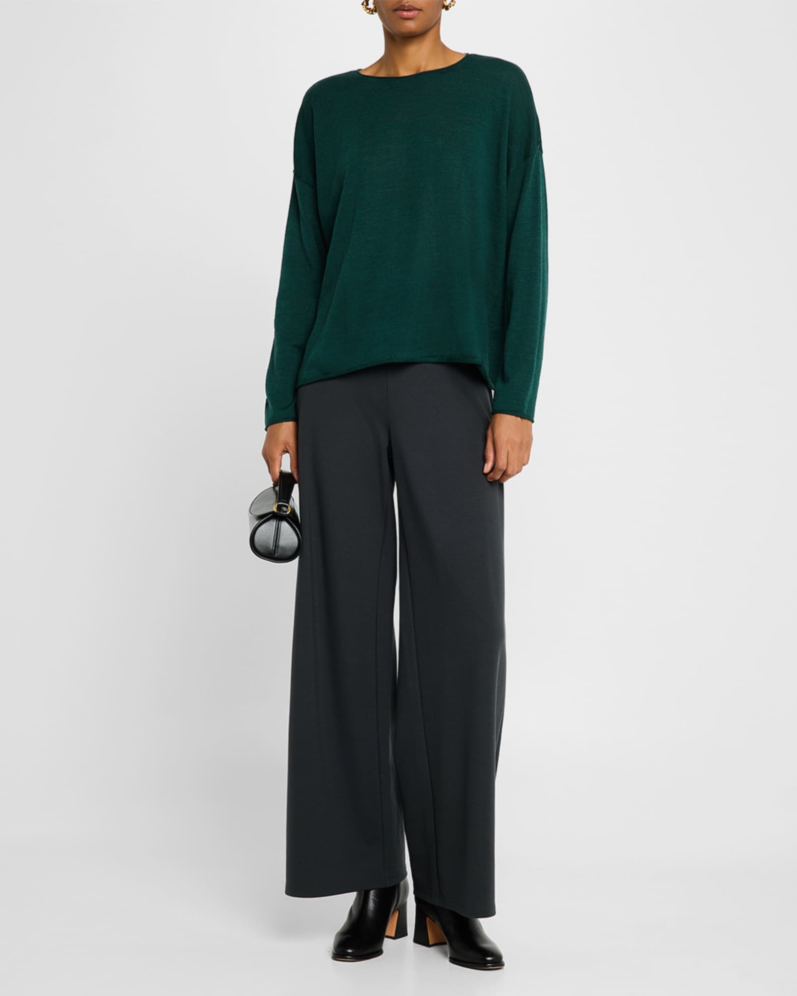 Crewneck Merino Wool Pullover | Neiman Marcus