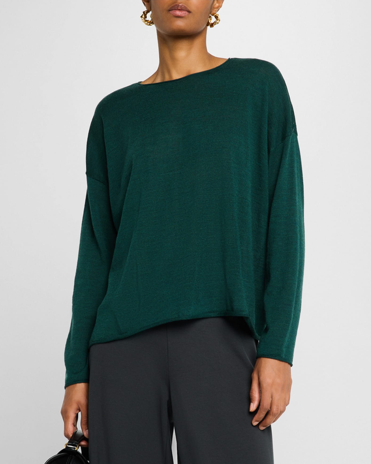 Crewneck Merino Wool Pullover | Neiman Marcus