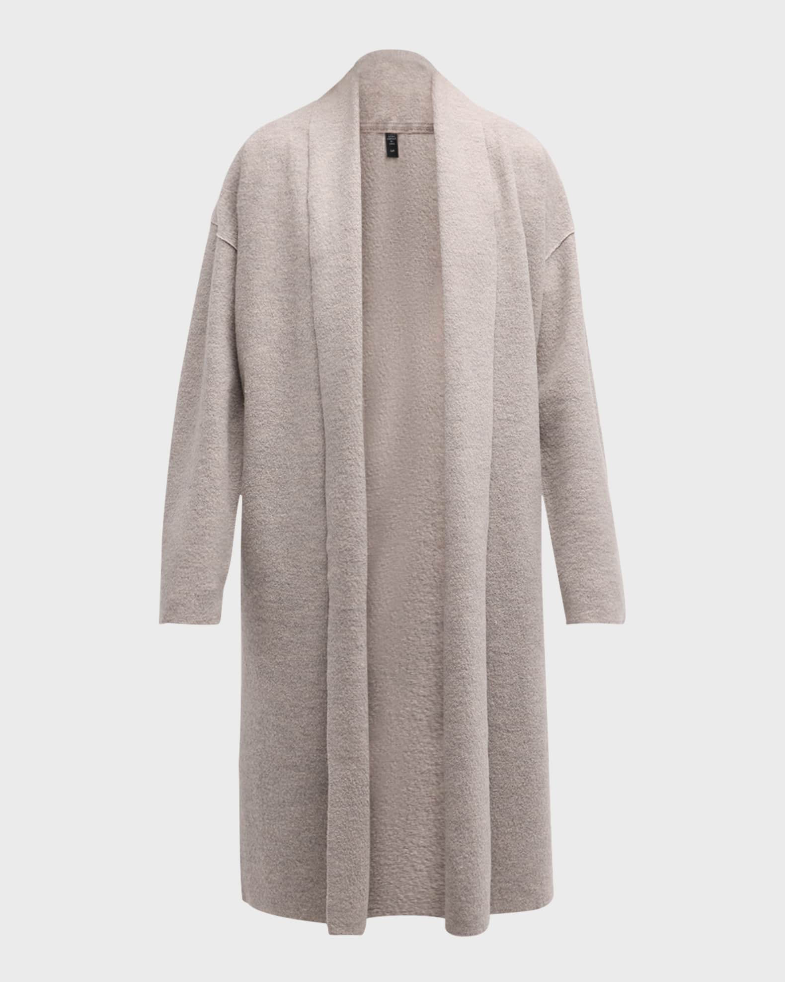 Eileen Fisher Lightweight Open-Front Boiled Wool Coat | Neiman Marcus