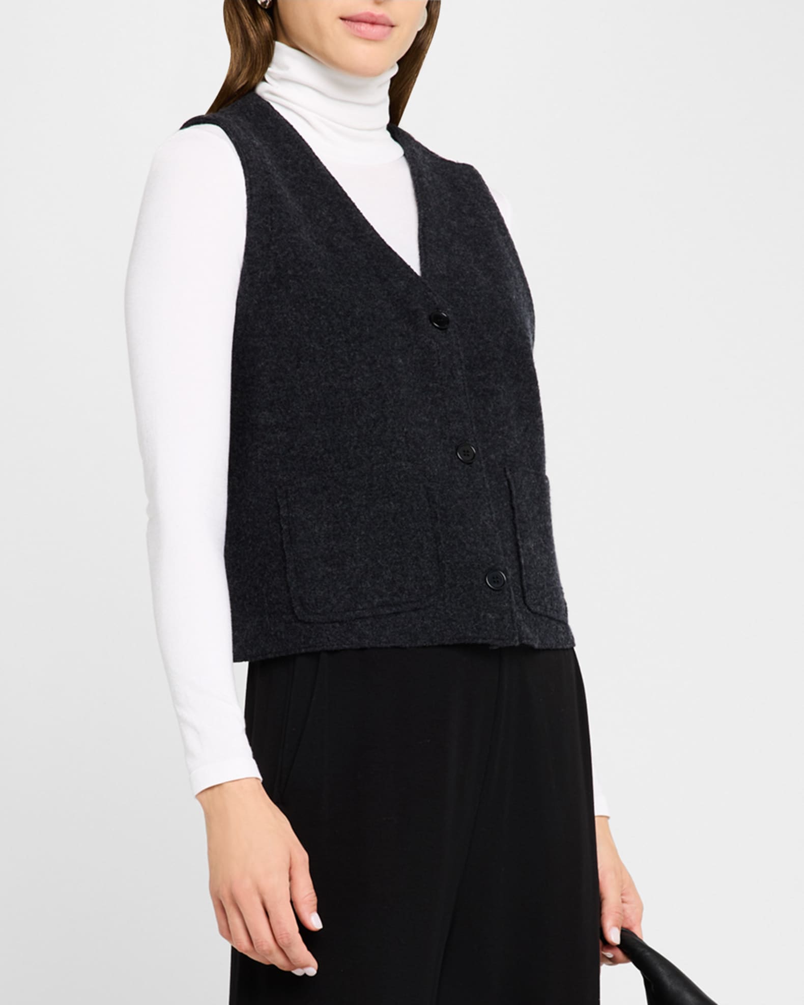 Eileen Fisher Lightweight Boiled Wool Vest | Neiman Marcus