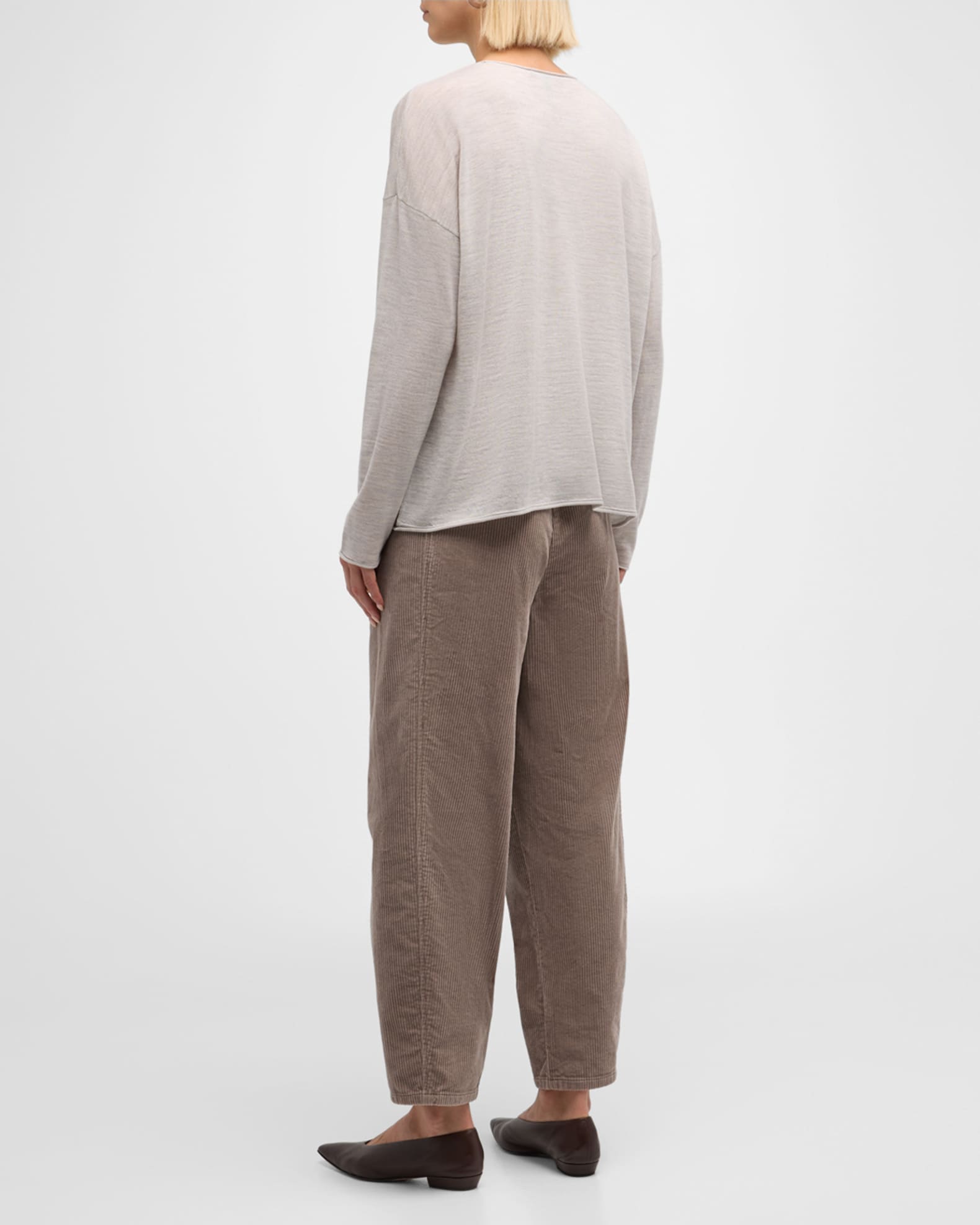 Eileen Fisher Cropped Organic Cotton Corduroy Lantern Pants | Neiman Marcus