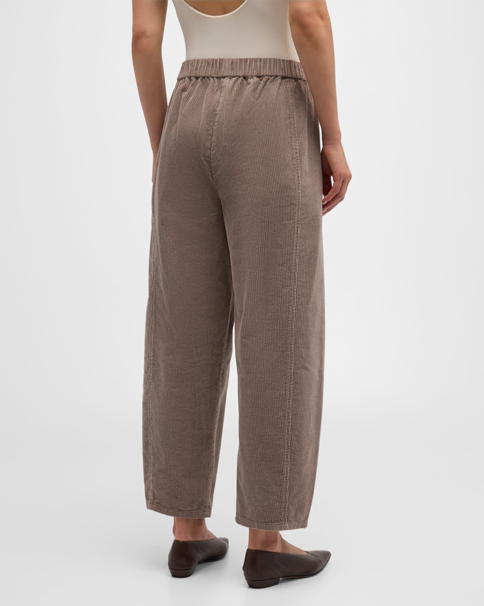 Eileen Fisher Cropped Organic Cotton Corduroy Lantern Pants | Neiman Marcus