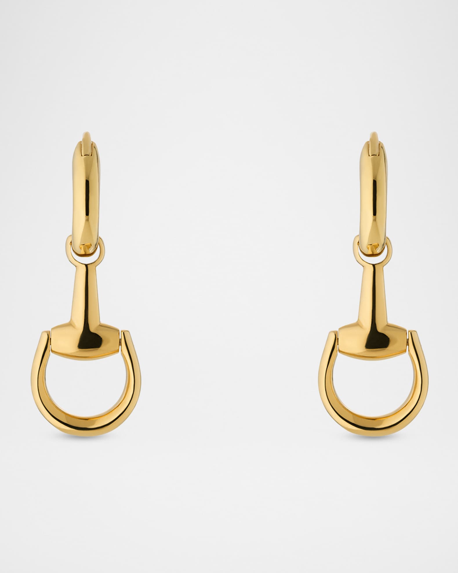 Gucci 18K Yellow Gold Horsebit Drop Earrings | Neiman Marcus