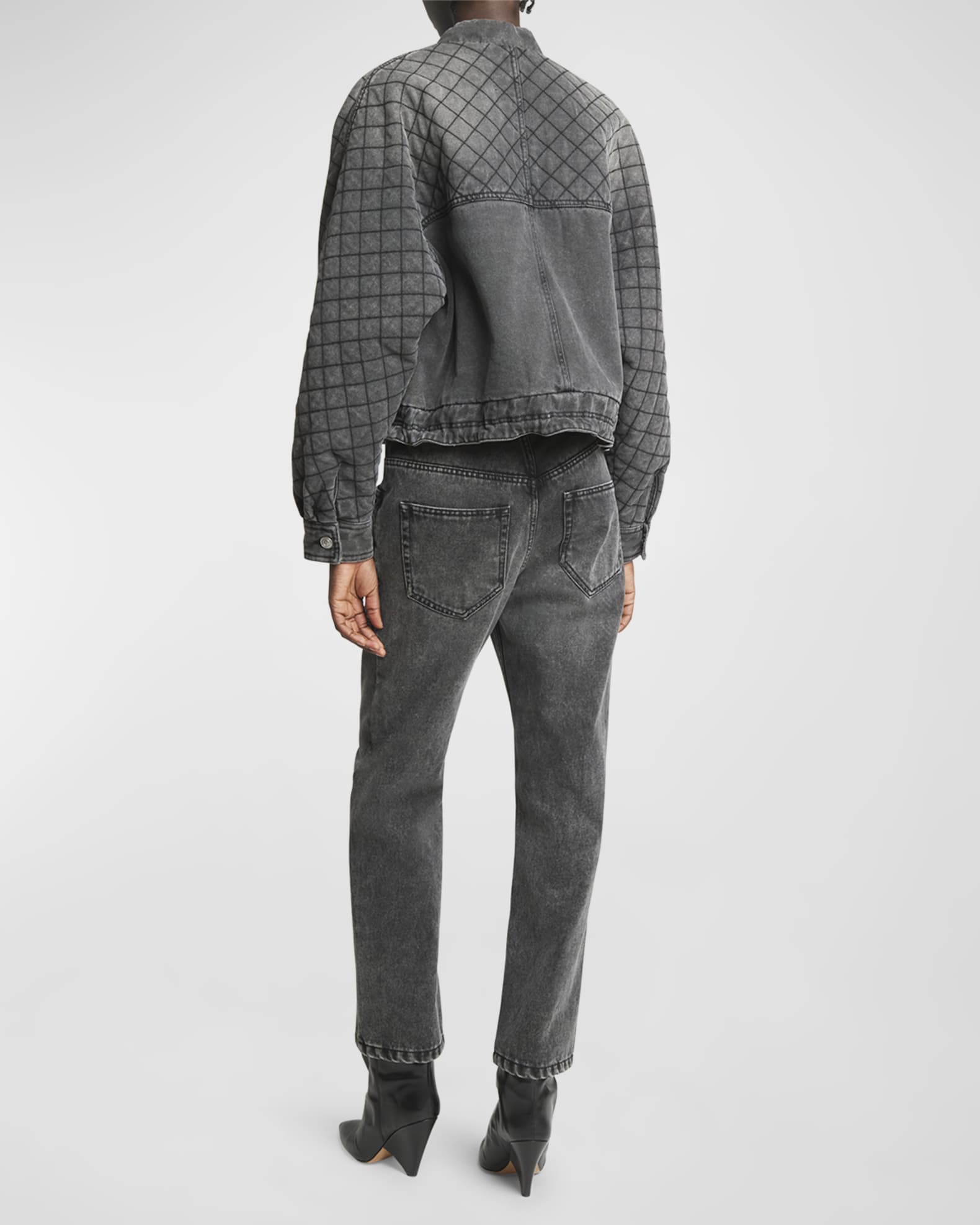 Isabel Marant Celiany Quilted Denim Bomber Jacket | Neiman Marcus