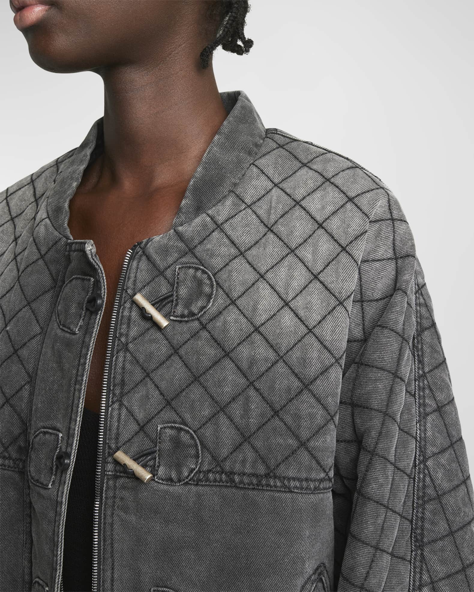 Isabel Marant Celiany Quilted Denim Bomber Jacket | Neiman Marcus