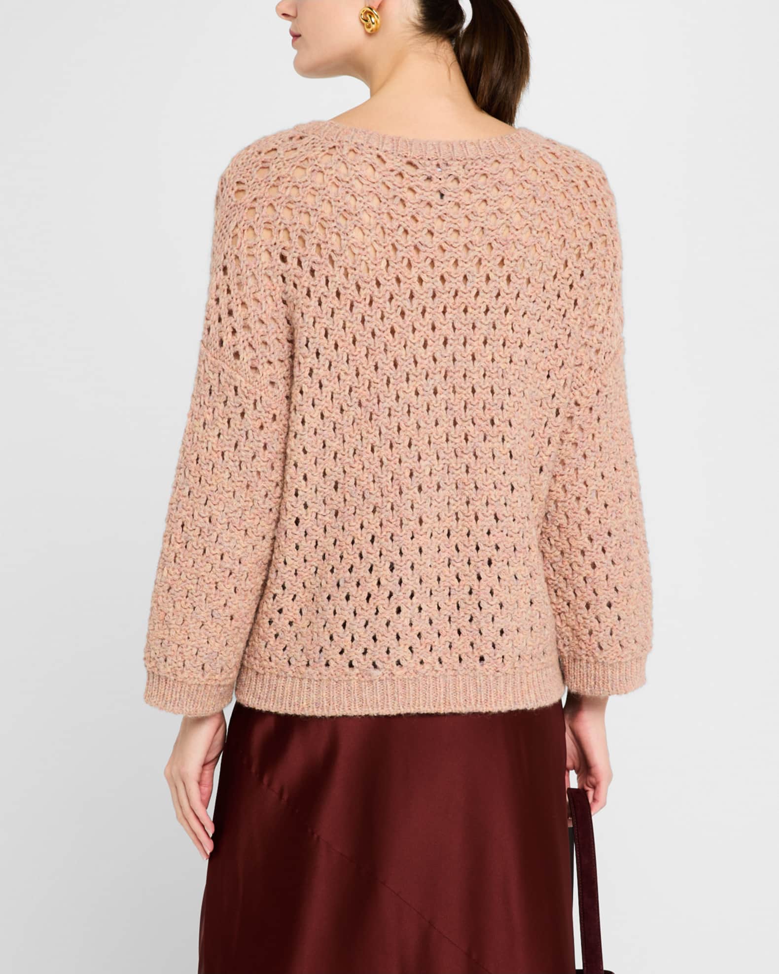 Eileen Fisher Open-Knit Alpaca Wool Sweater | Neiman Marcus