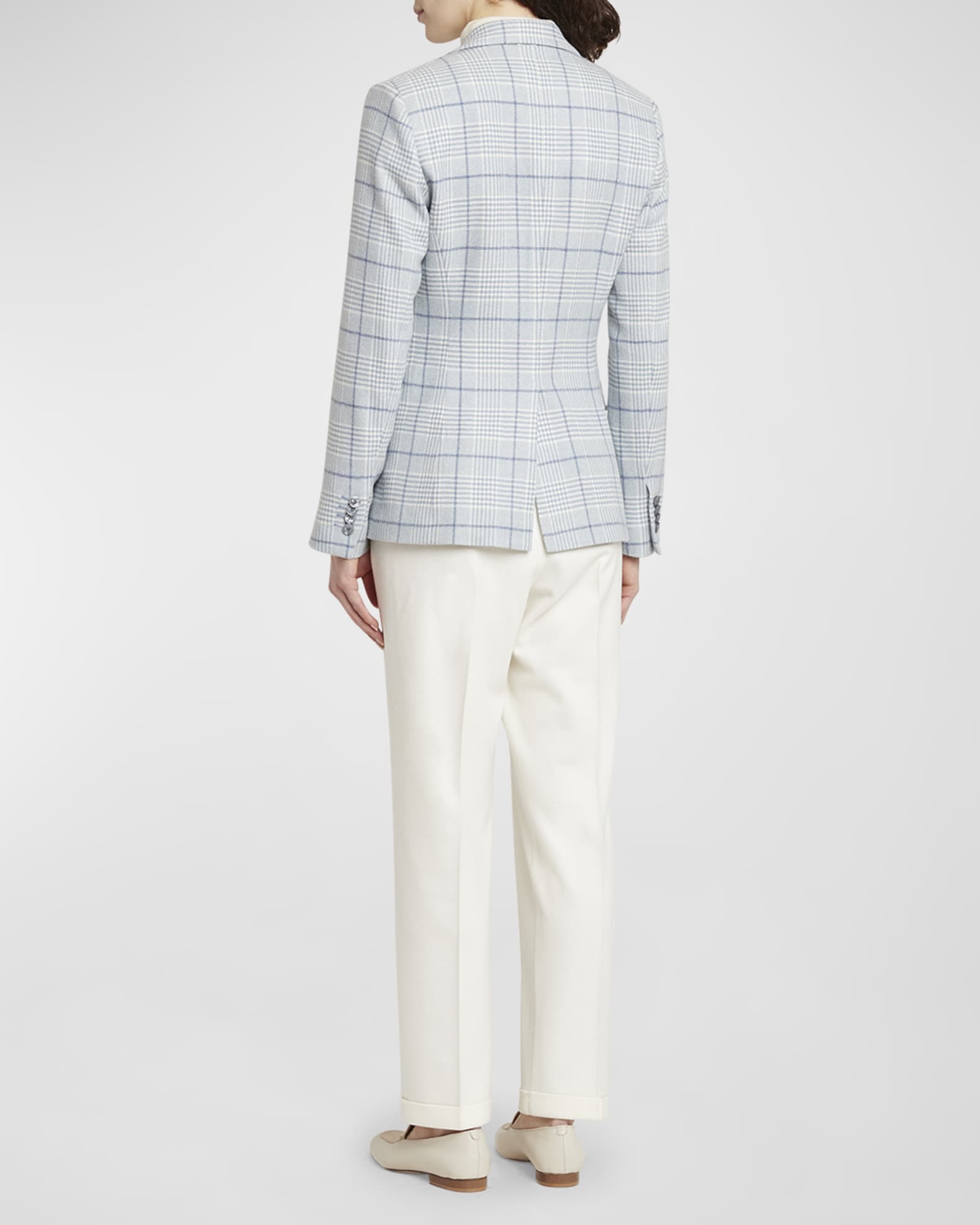 Kiton Prince of Wales Two-Button Cashmere Blazer | Neiman Marcus