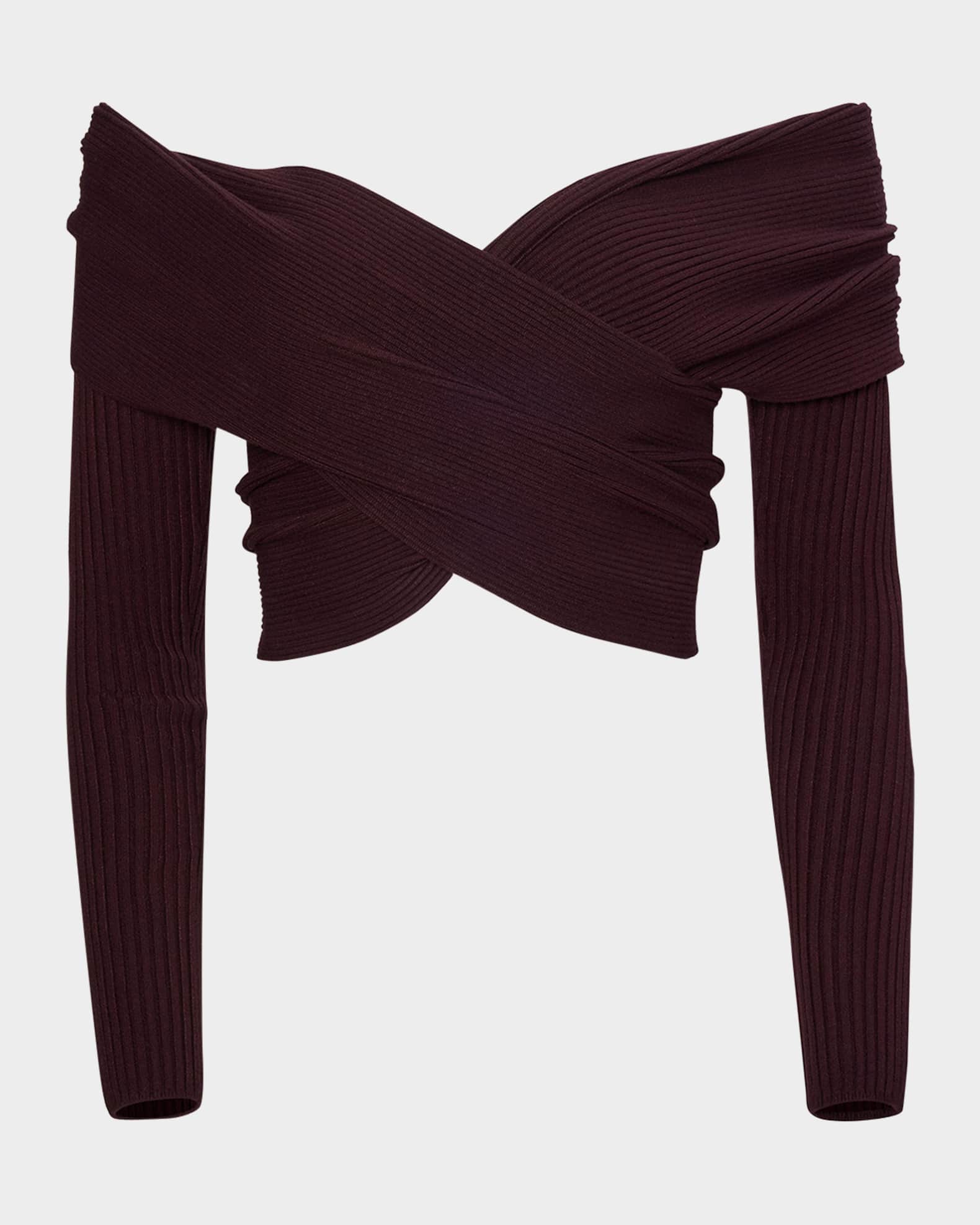 Altuzarra Virginie Cropped Off-Shoulder Sweater | Neiman Marcus