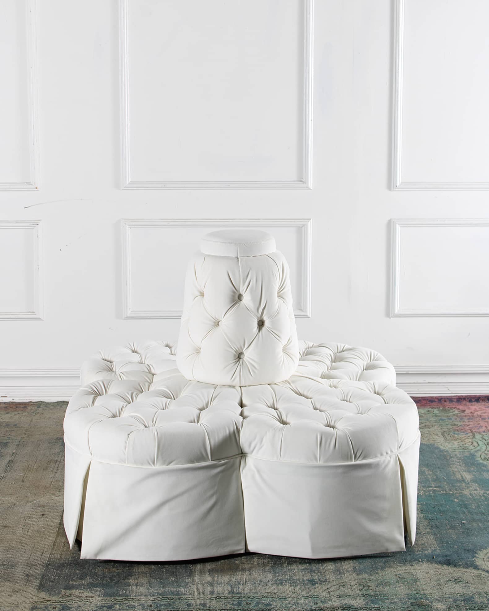 Peninsula Home Collection Fleur Velvet Island Sofa, 55" | Neiman Marcus