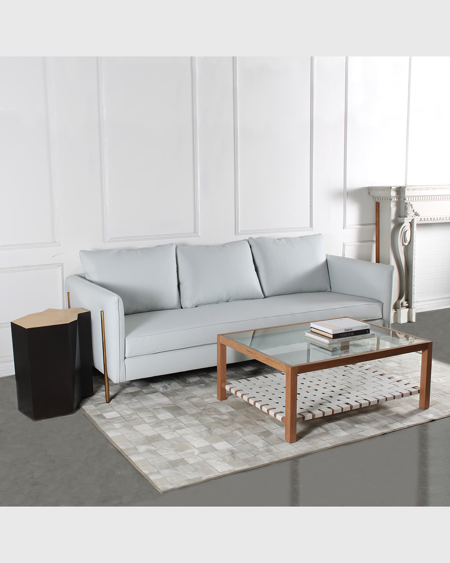 Peninsula Home Collection Emma Vegan Leather Sofa, 96" | Neiman Marcus