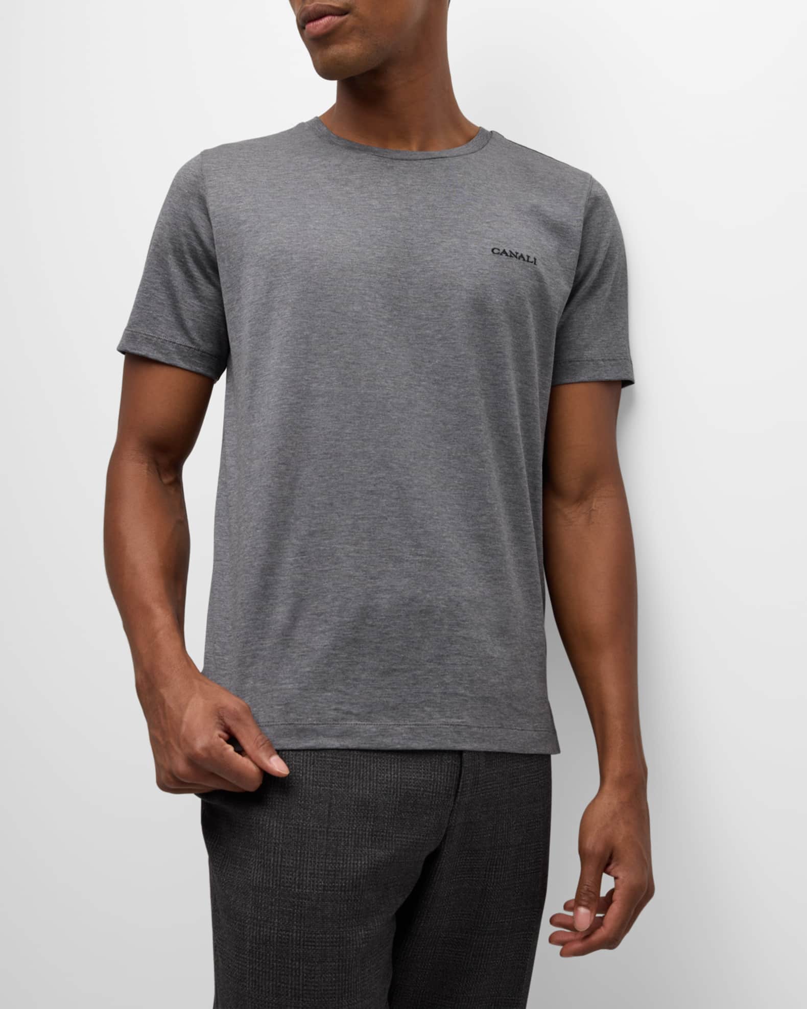 Canali Men's 90th Anniversary Melange T-Shirt | Neiman Marcus