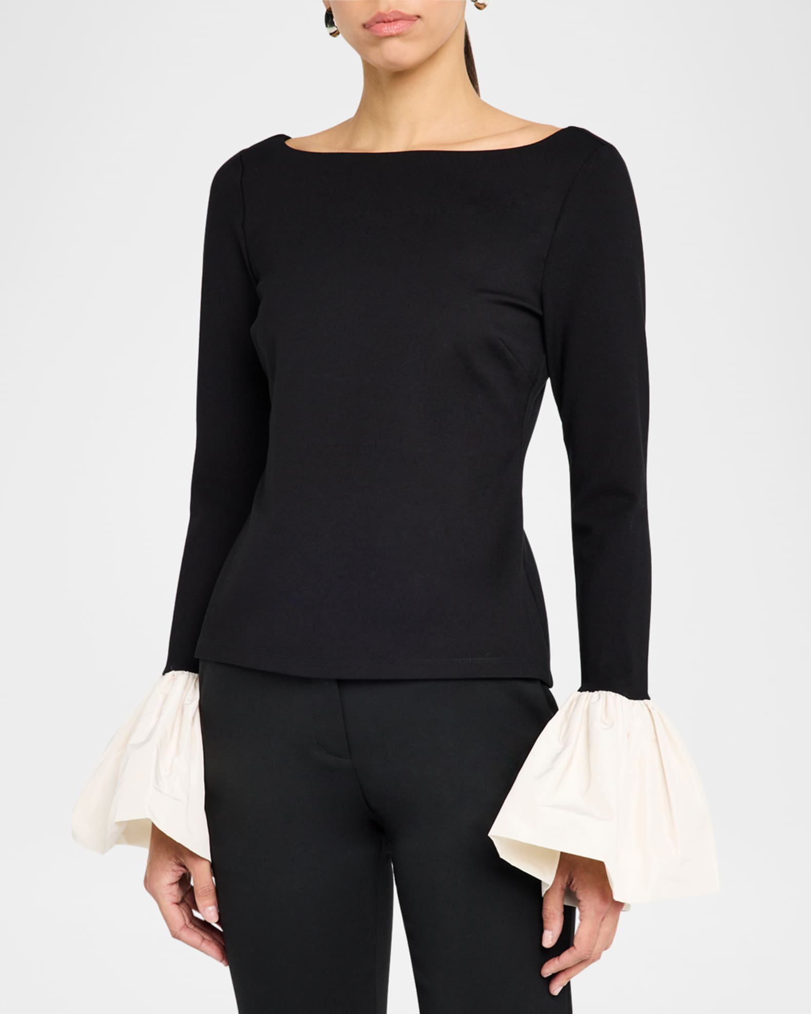 STAUD Paige Voluminous Cuff Top | Neiman Marcus