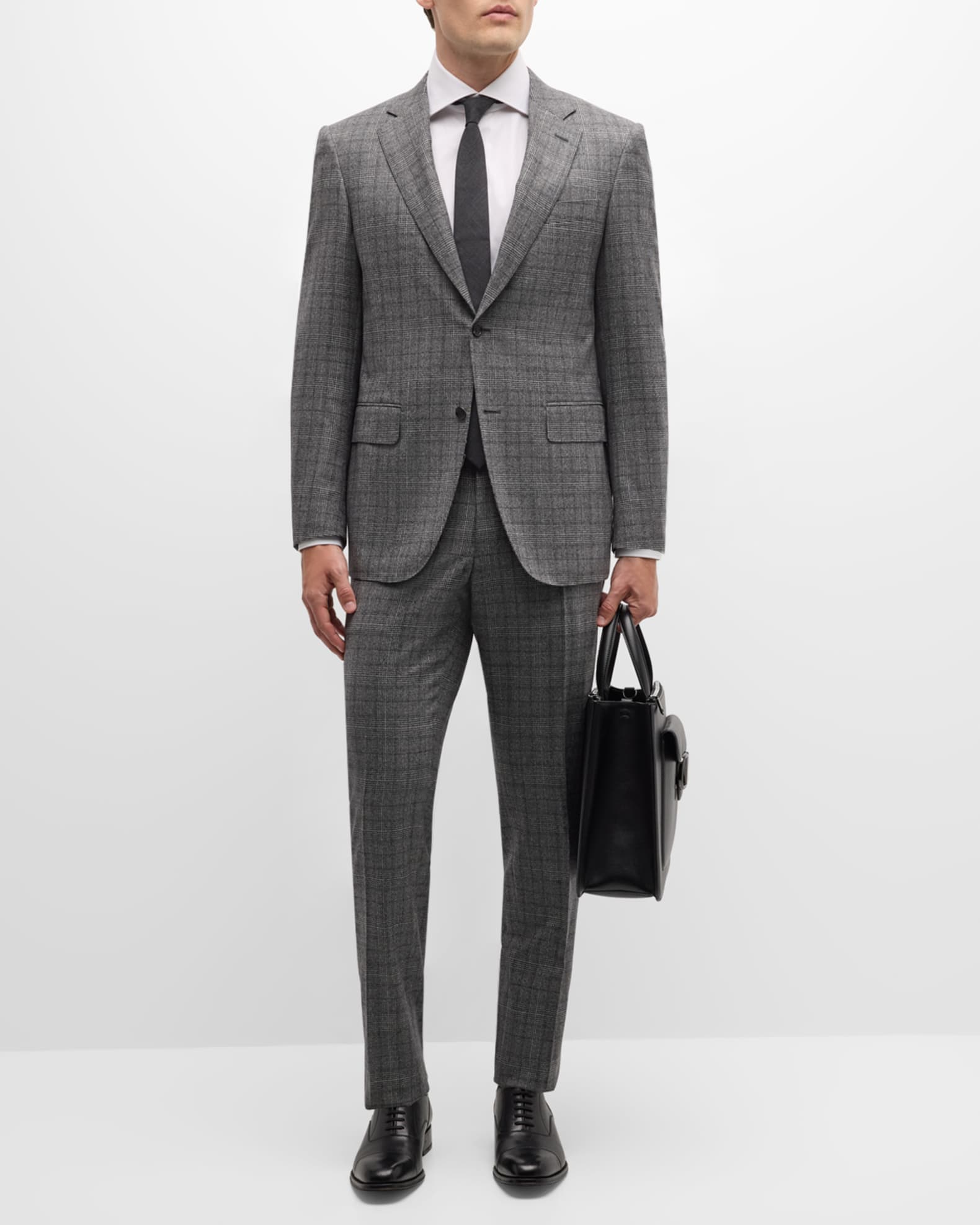 Canali Men's Prince of Wales Wool Suit | Neiman Marcus